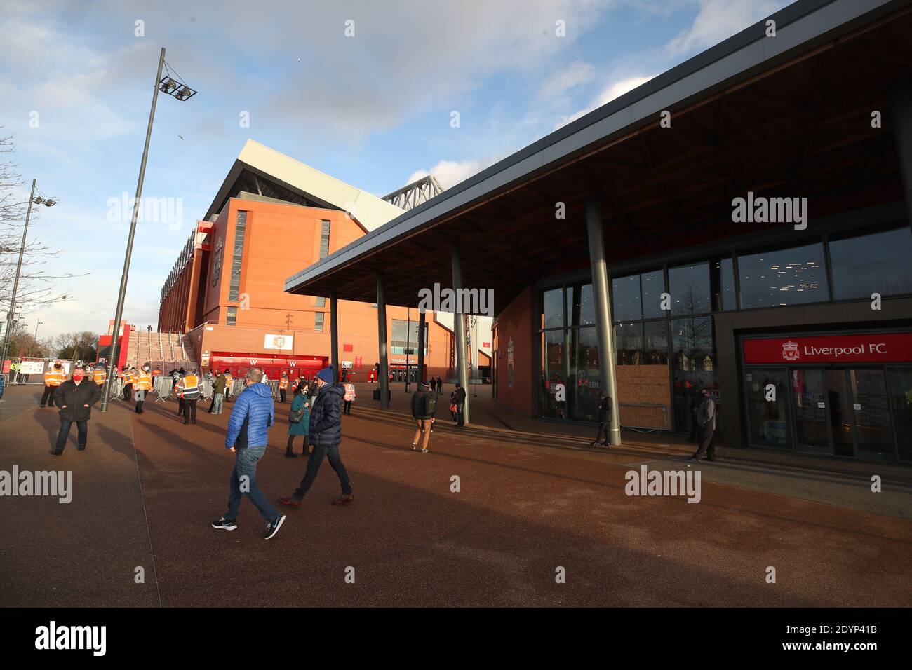 A general view of fans outside the stadium before the Premier League ...