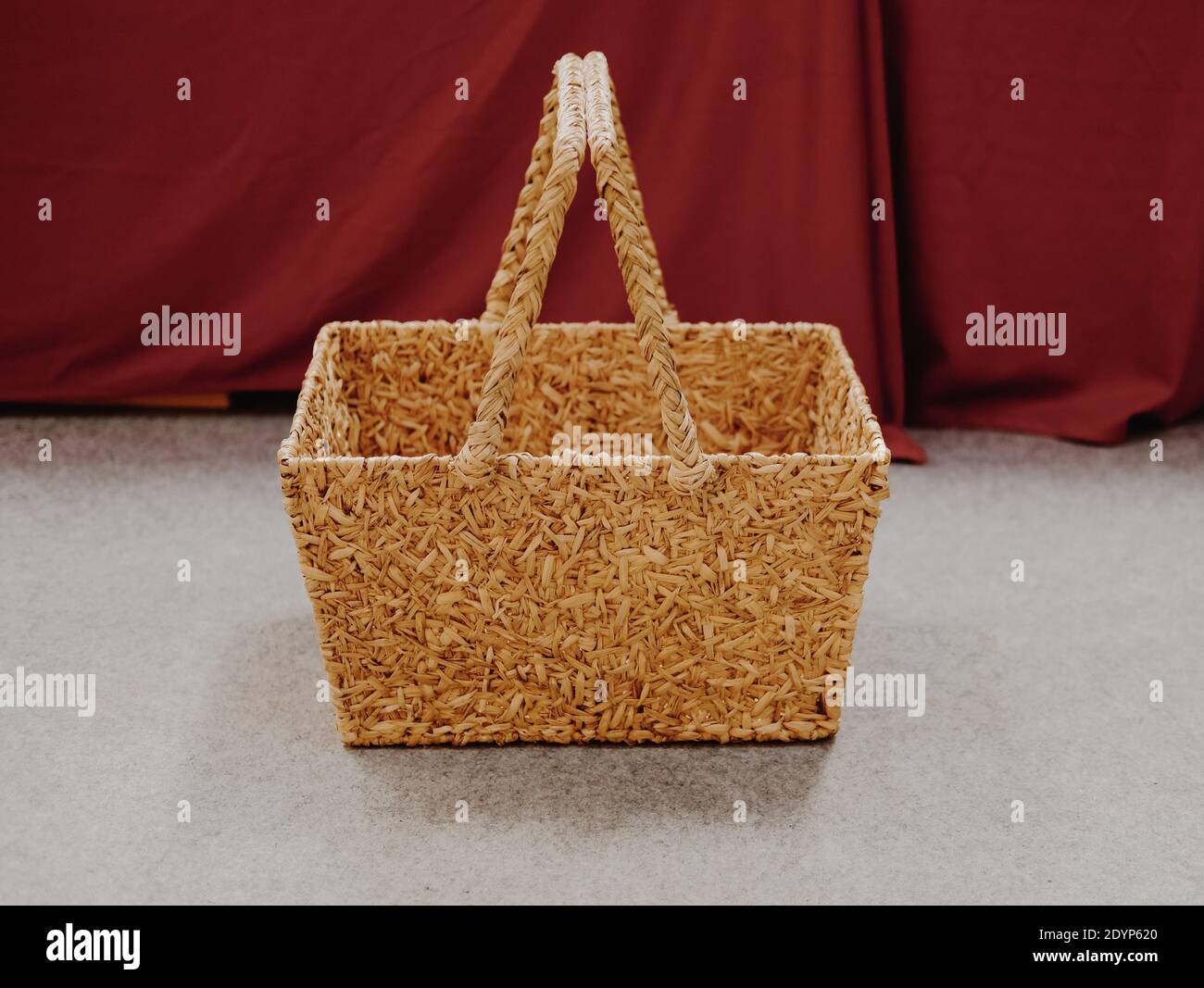 woven wicker rattan craft basket. natural material for environment ...