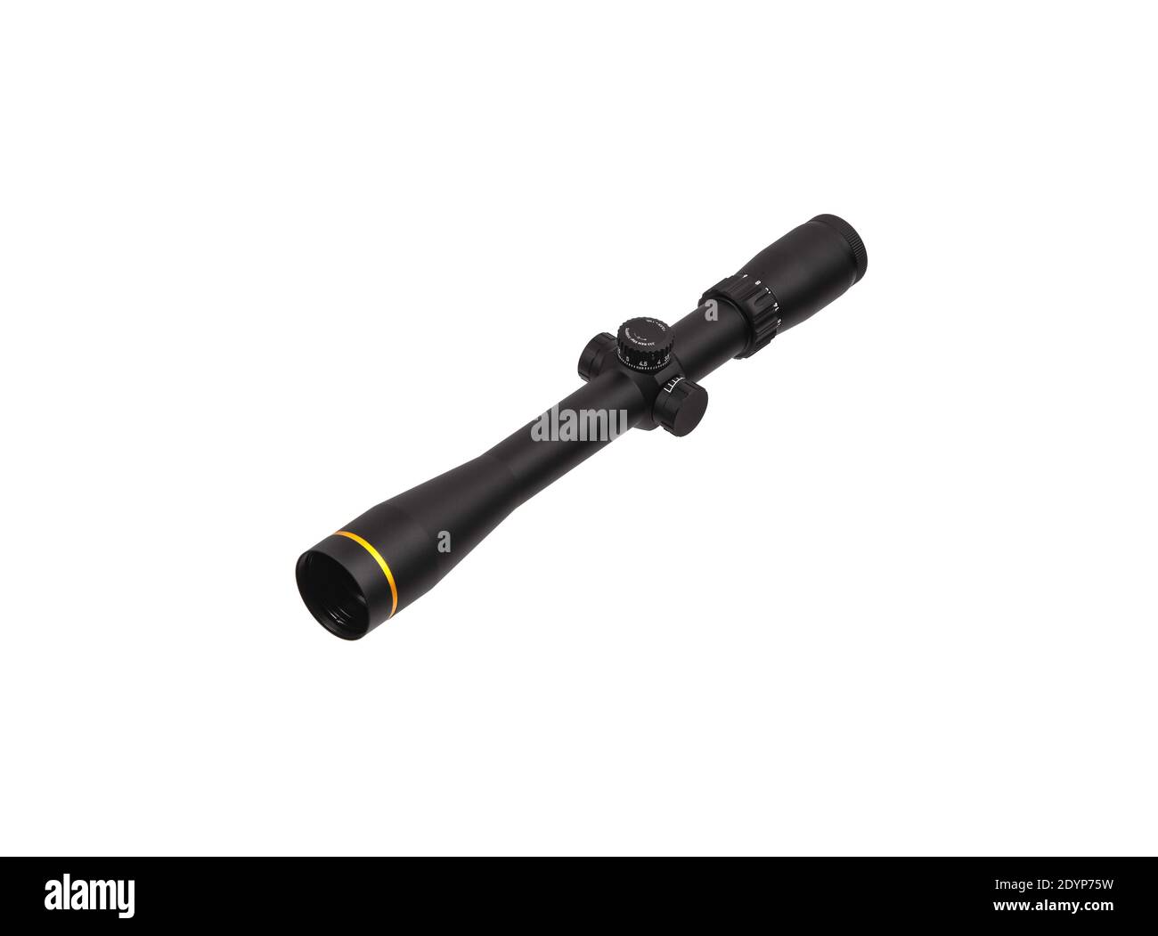 Modern sniper scope on a white background. Optical device for aiming ...