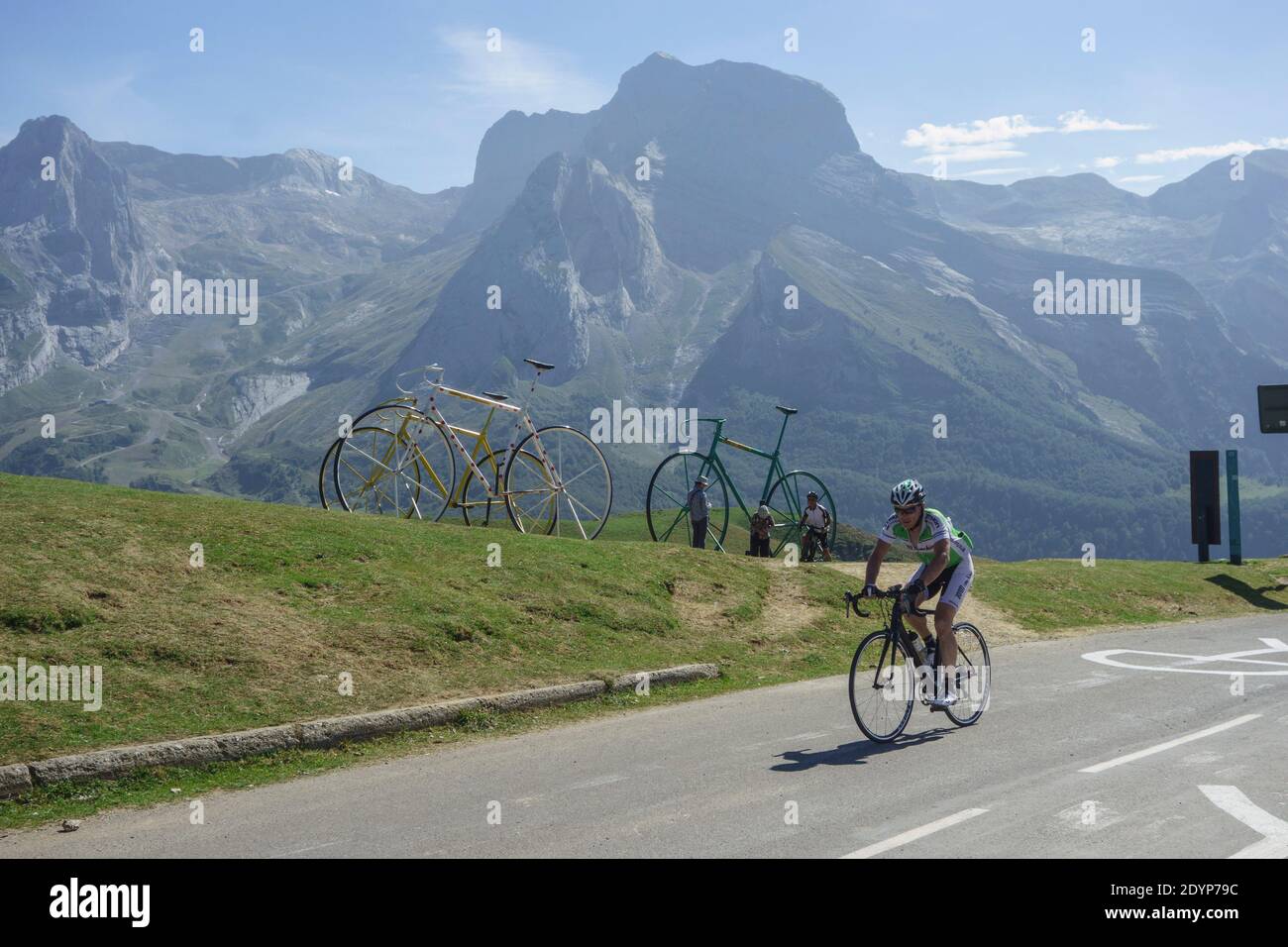Cyclists in Pyrenees - Aubisque, Tourmalet Stock Photo - Alamy