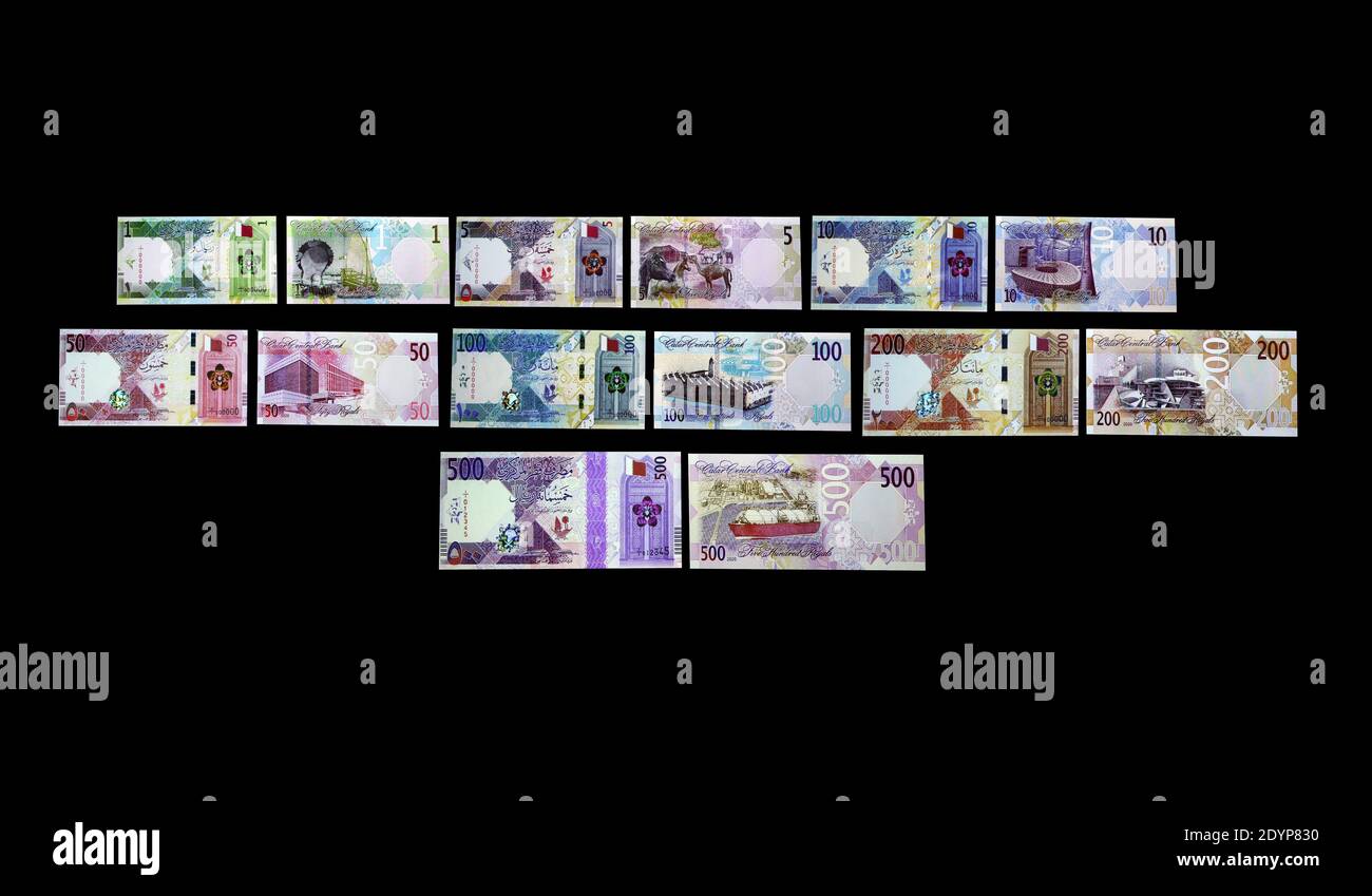 Qatar Banknote Riyal Currency High Resolution Stock Photography and ...