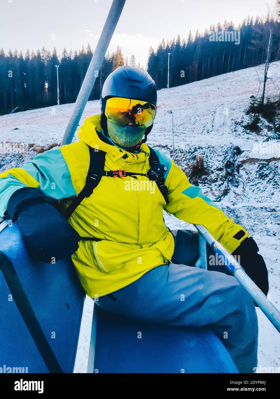 portrait of the man at chairlift Stock Photo - Alamy