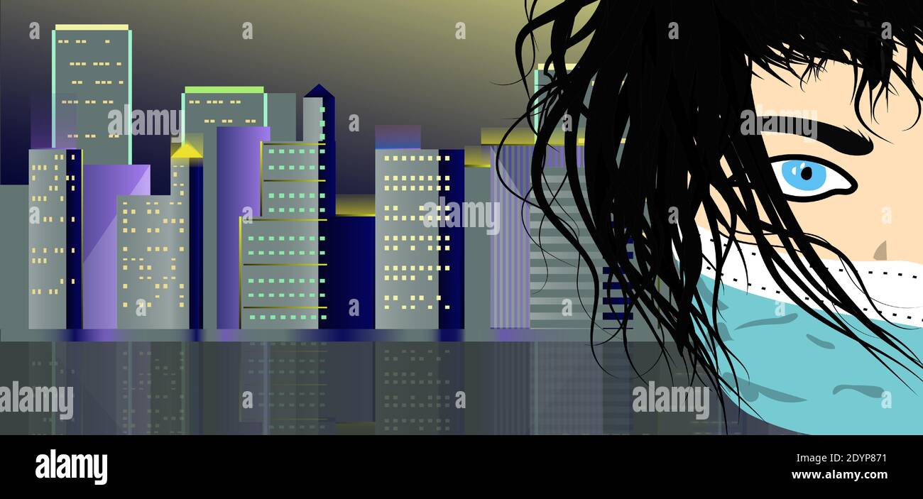 Self portrait in mask Stock Vector Images - Alamy