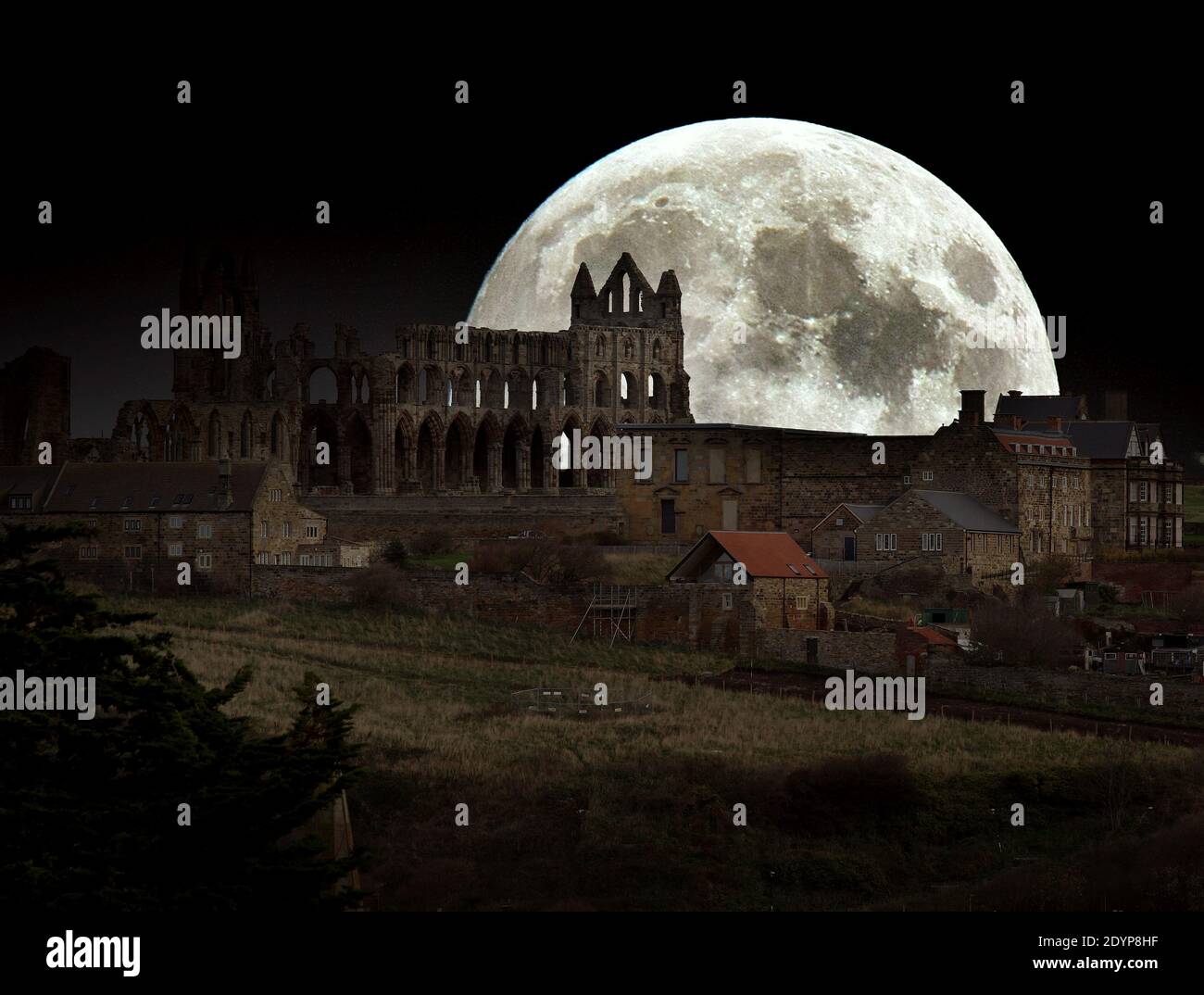 Whitby Abbey ruins. north Yorkshire. UK. Site for Bram Stoker's classic ...