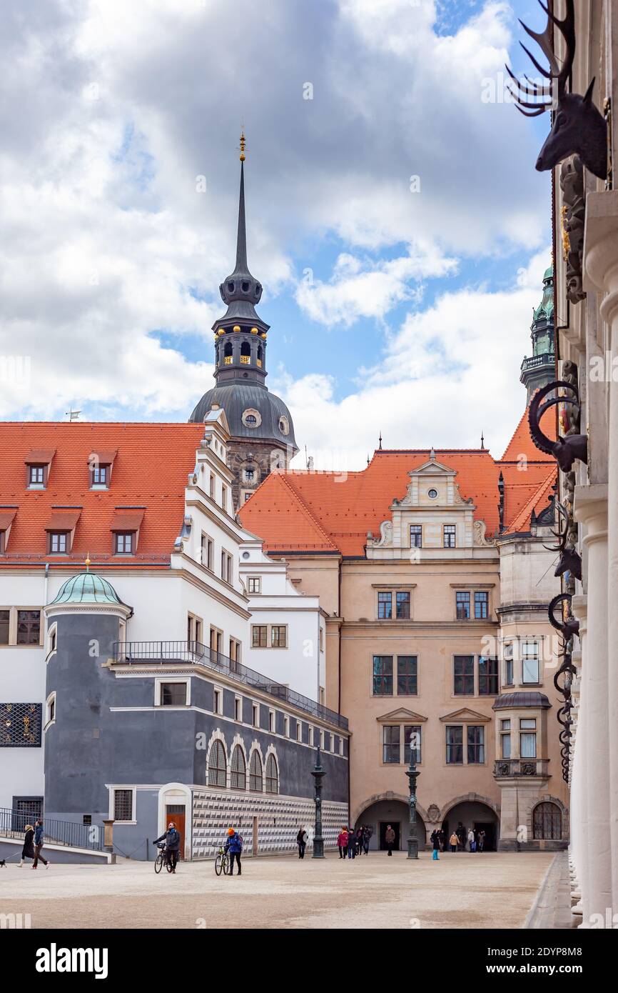 Residential castle of the kings of Saxony in Dresden with the ...