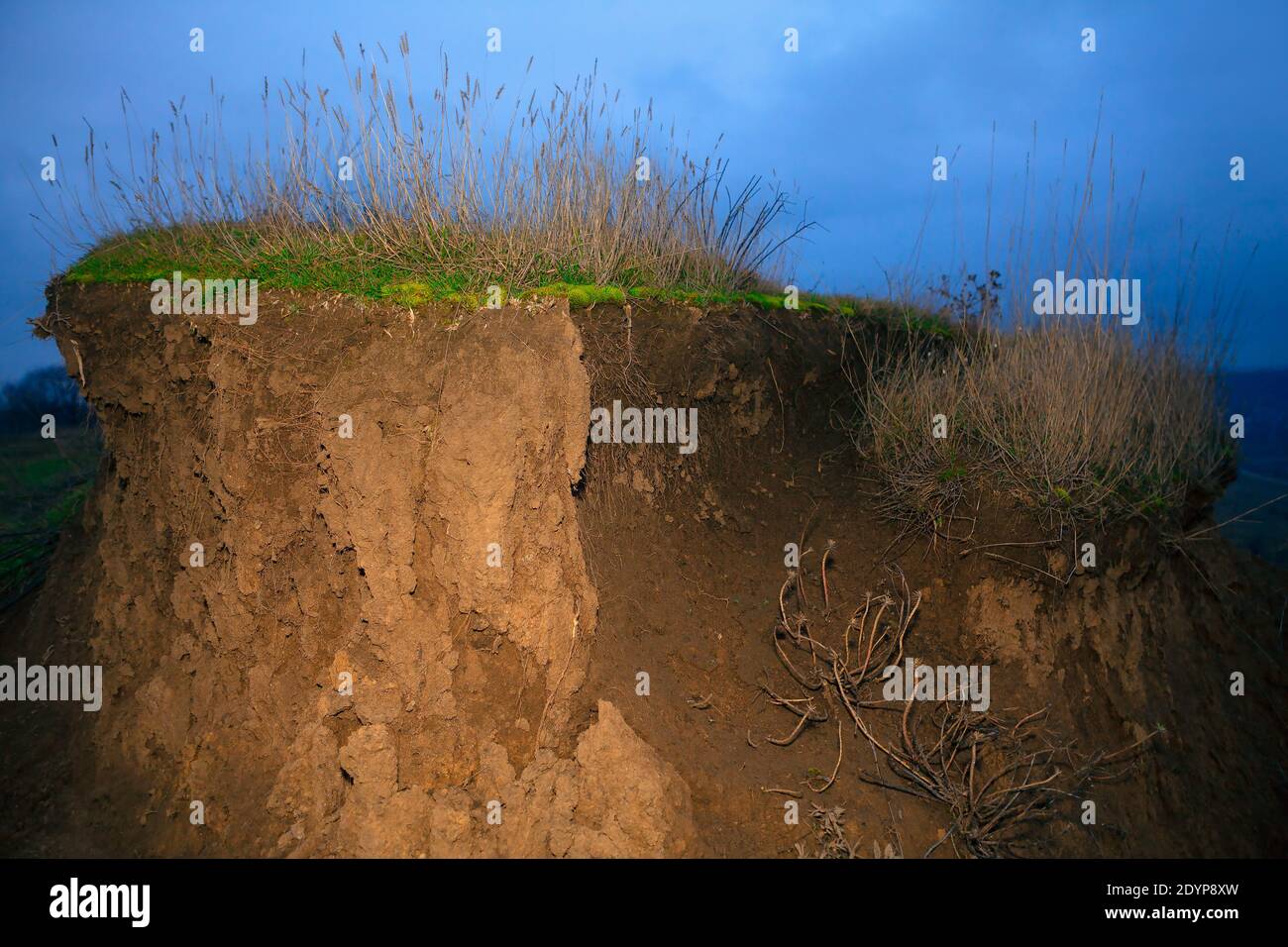 Cliff with Soil Erosion . Top Ground Displacement Stock Photo - Alamy