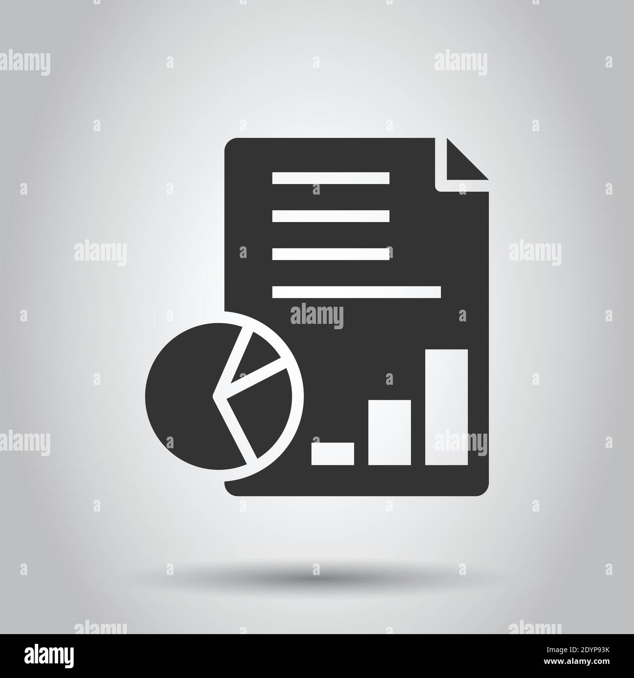 Financial statement icon in flat style. Document vector illustration on ...