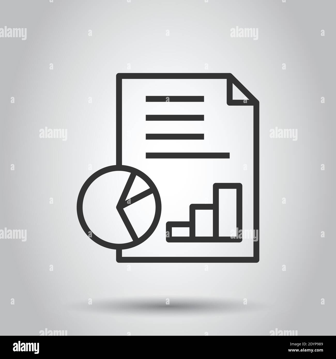 Financial statement icon in flat style. Document vector illustration on ...