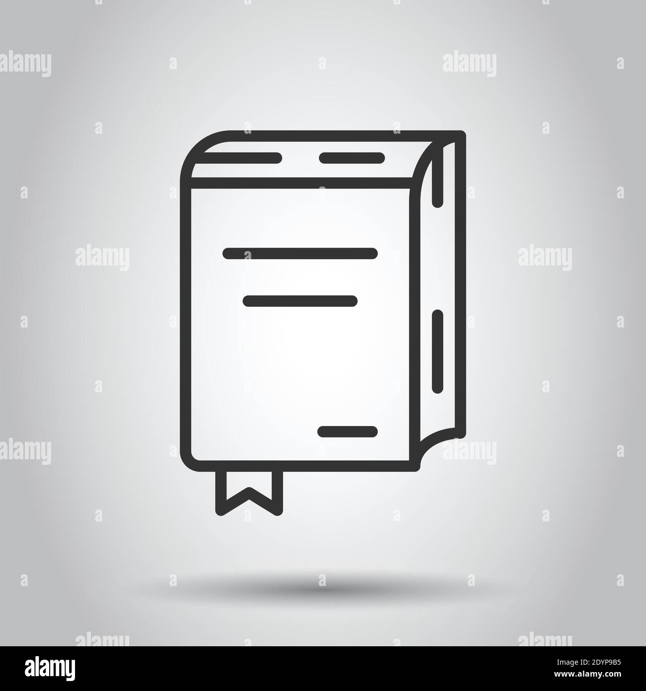 Document book icon in flat style. Paper sheet vector illustration on ...
