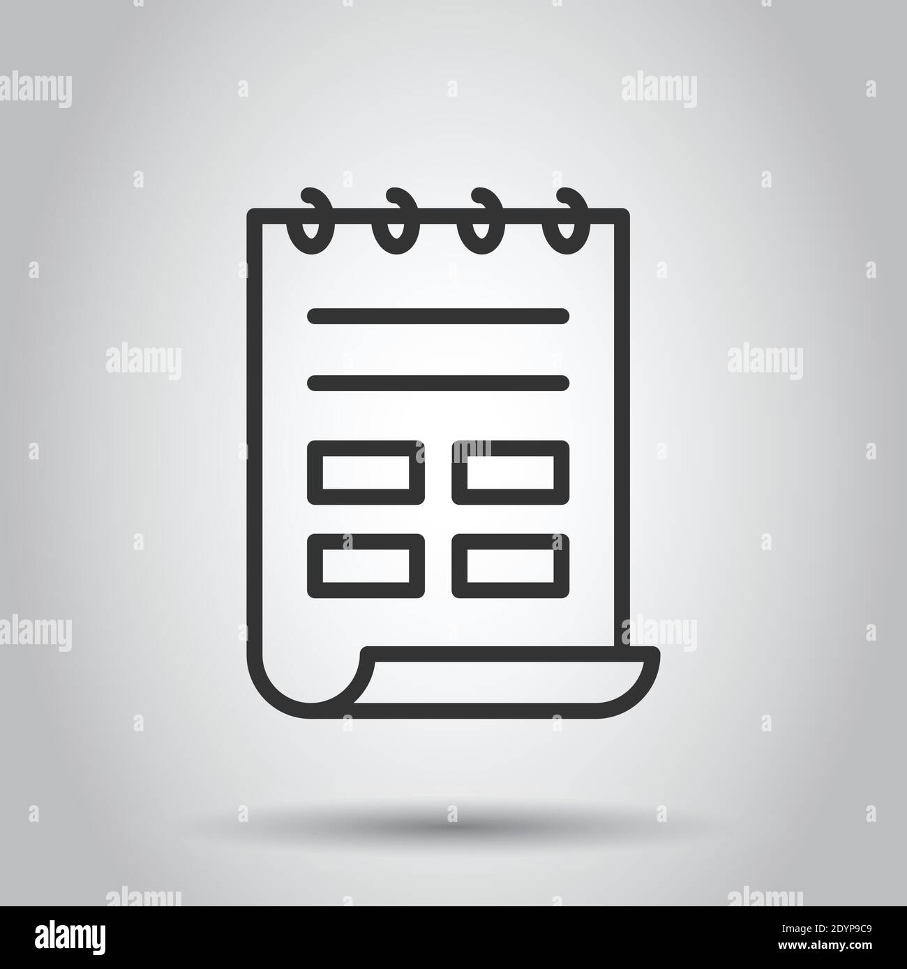 Document note icon in flat style. Paper sheet vector illustration on ...