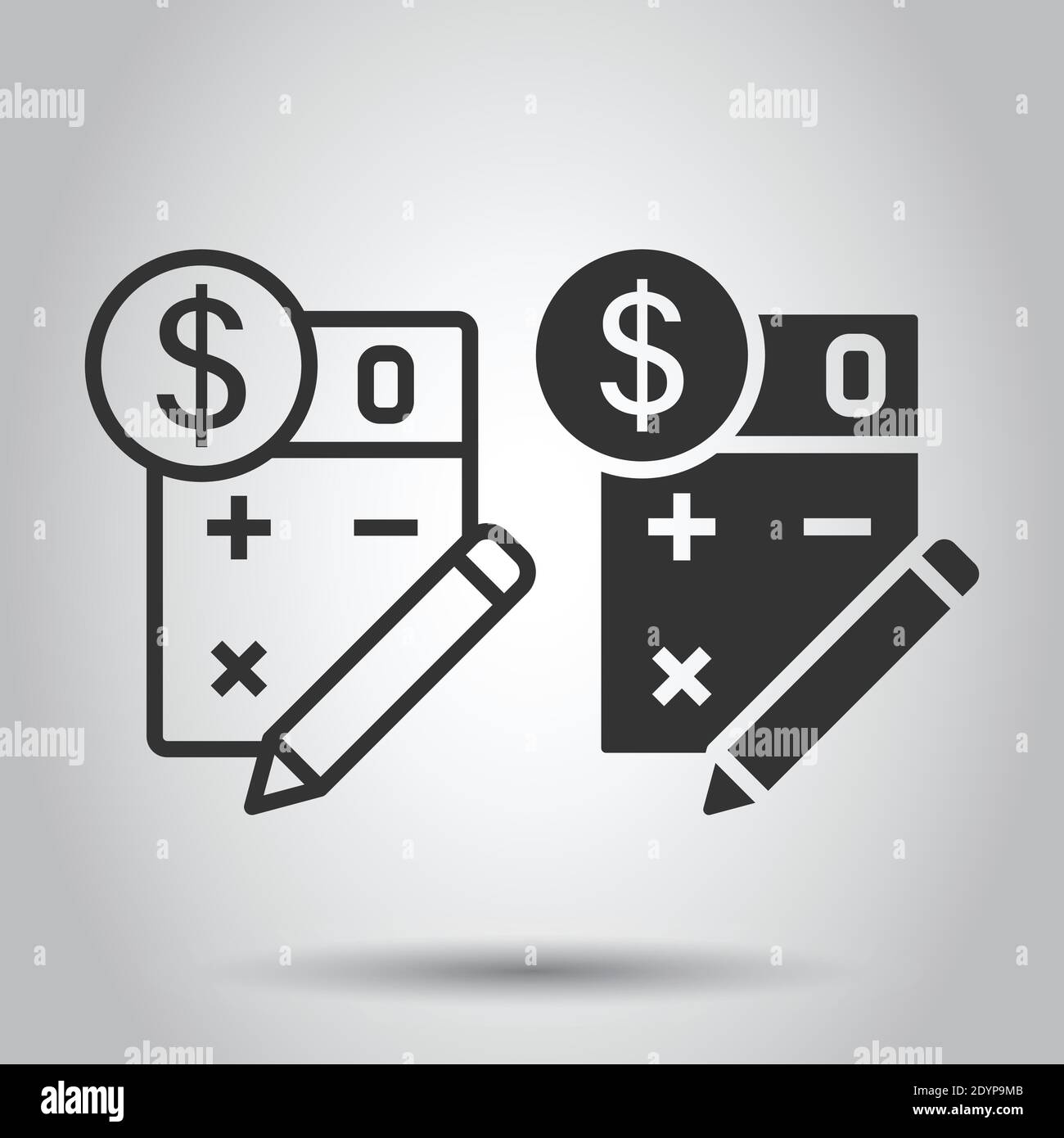 Tax payment icon in flat style. Budget invoice vector illustration on ...
