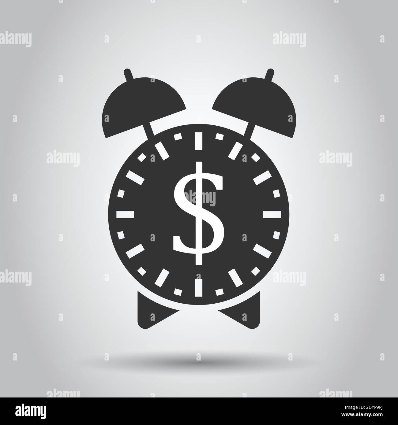 Time is money icon in flat style. Clock with dollar vector illustration ...