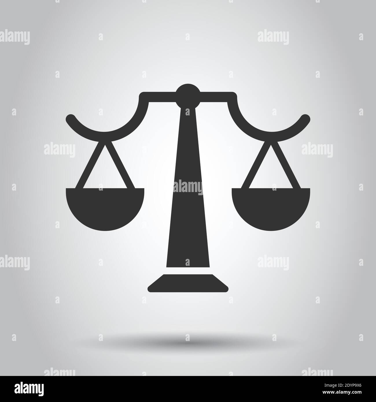 Scale balance icon in flat style. Justice vector illustration on white ...