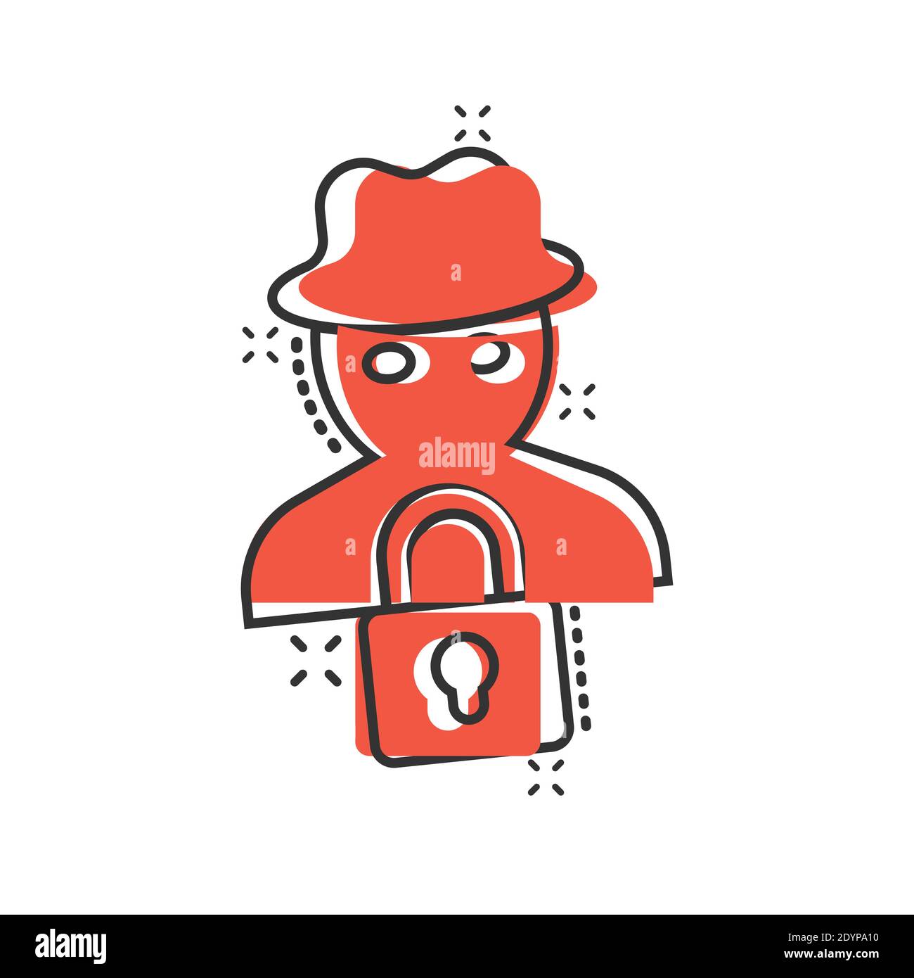 Fraud hacker icon in comic style. Spy cartoon vector illustration on ...
