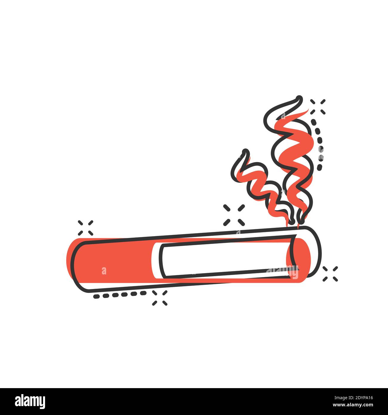 Cigarette icon in comic style. Smoke cartoon vector illustration on ...