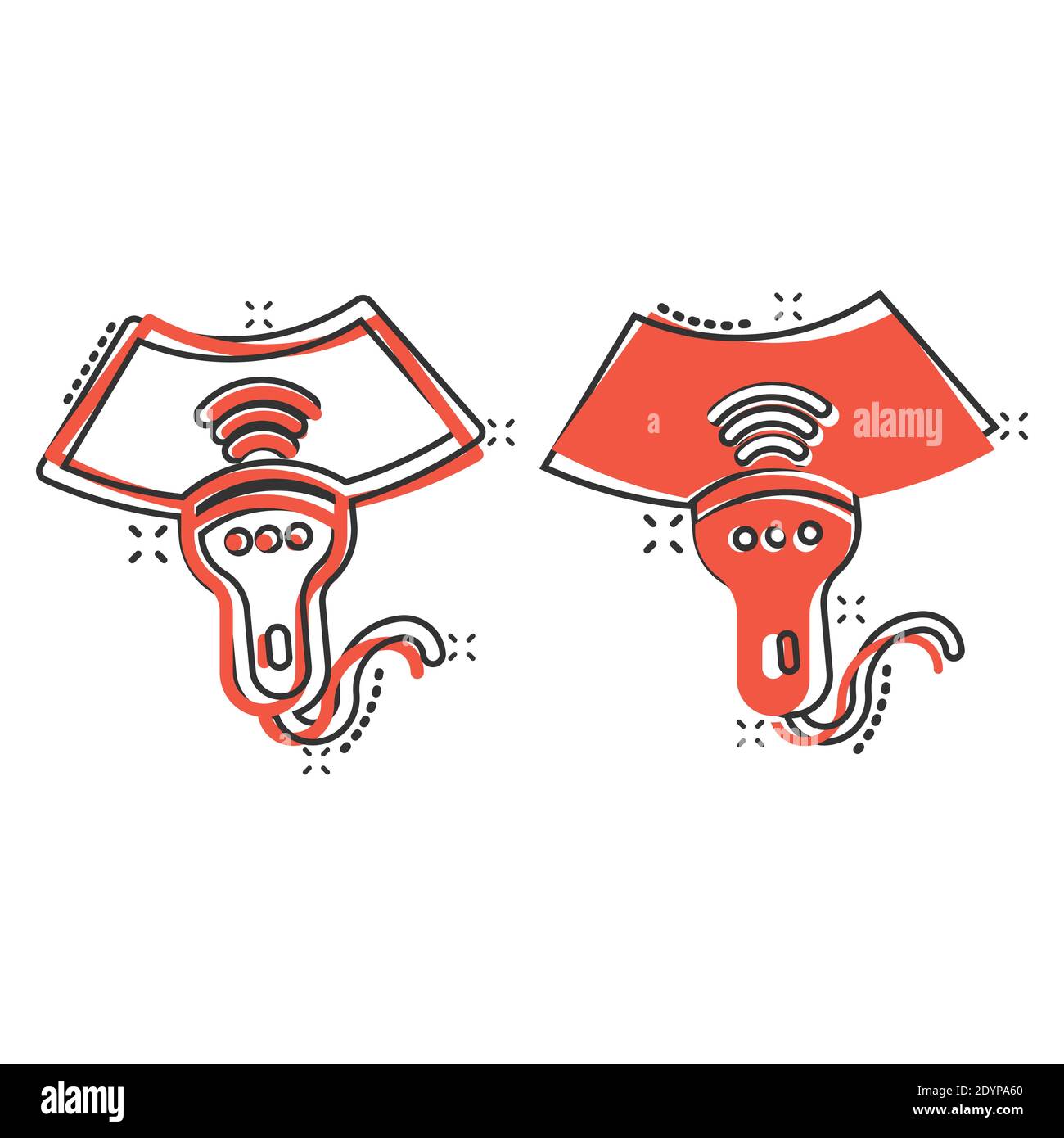 Ultrasound icon in comic style. Scanner equipment cartoon vector ...