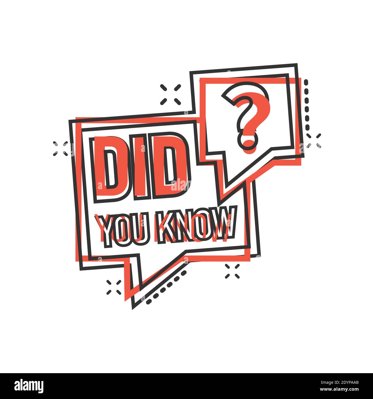 Did You Know icon in comic style. Question mark cartoon vector ...