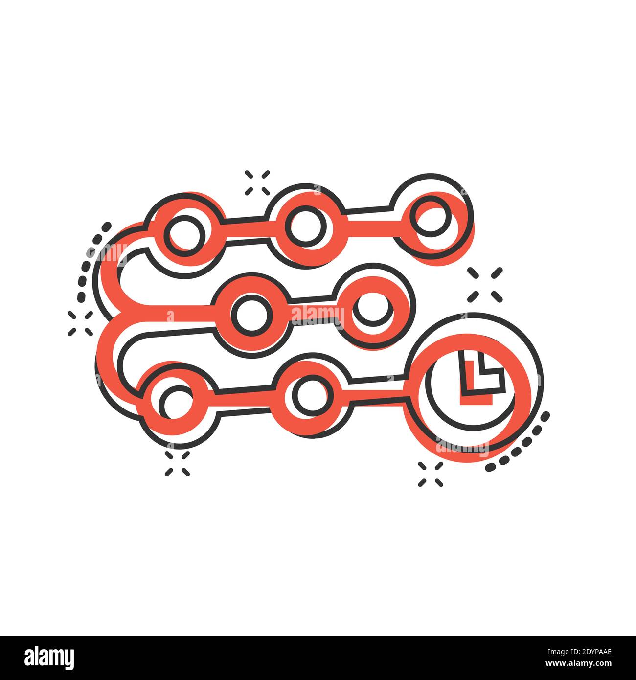 Timeline icon in comic style. Progress cartoon vector illustration on ...