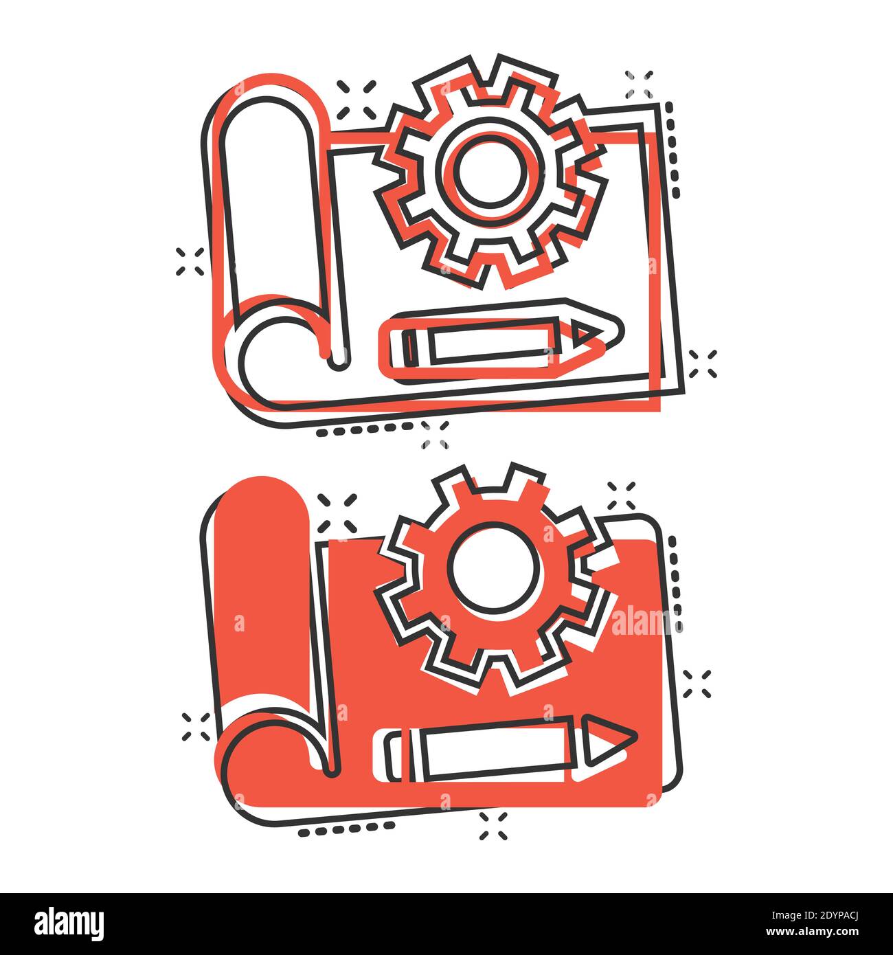 Prototype icon in comic style. Startup cartoon vector illustration on ...