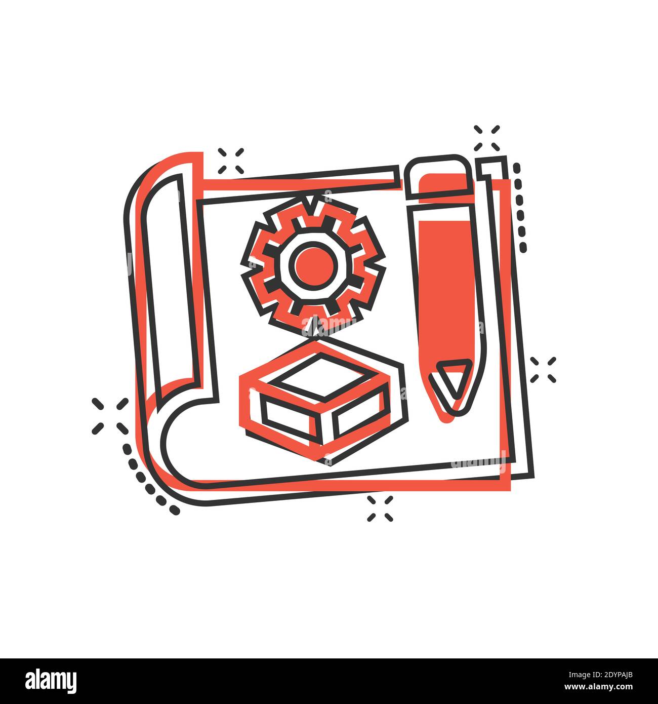 Prototype icon in comic style. Startup cartoon vector illustration on ...