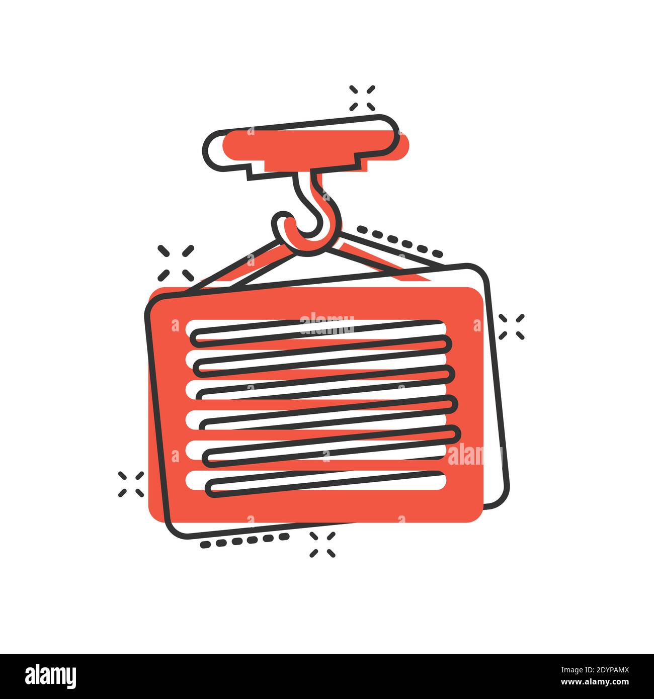 Container icon in comic style. Delivery cargo cartoon vector ...