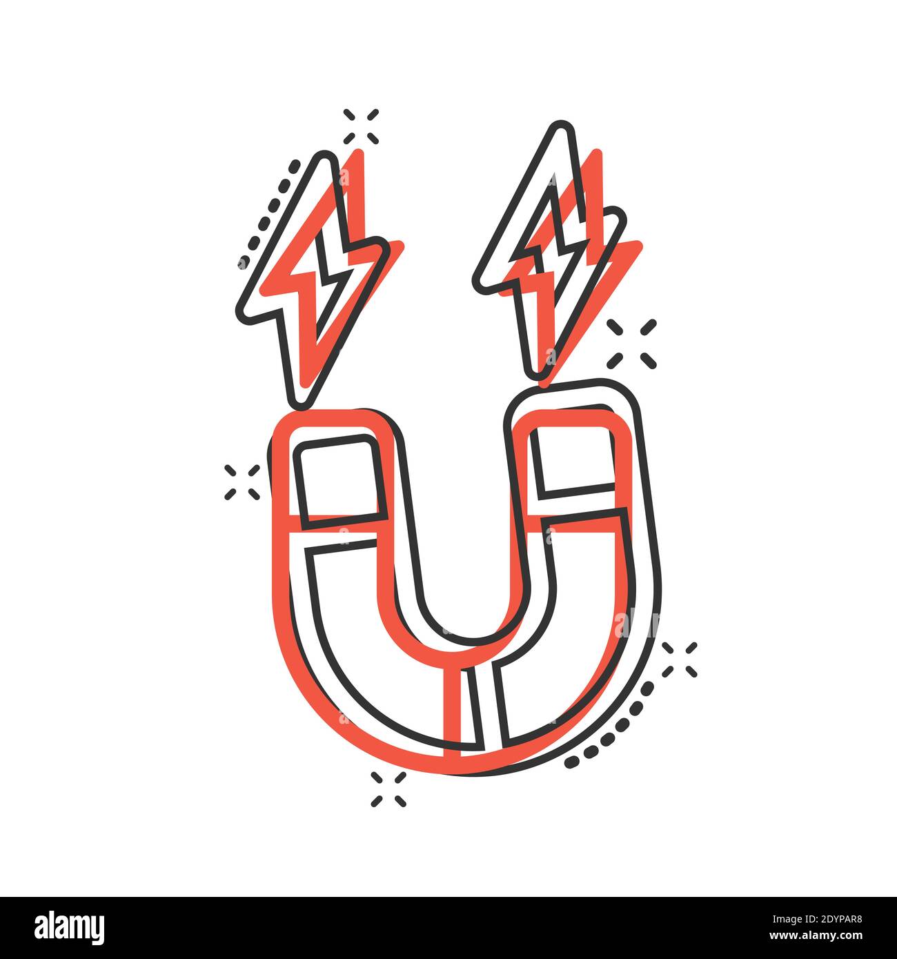 Magnet icon in comic style. Attract cartoon vector illustration on ...