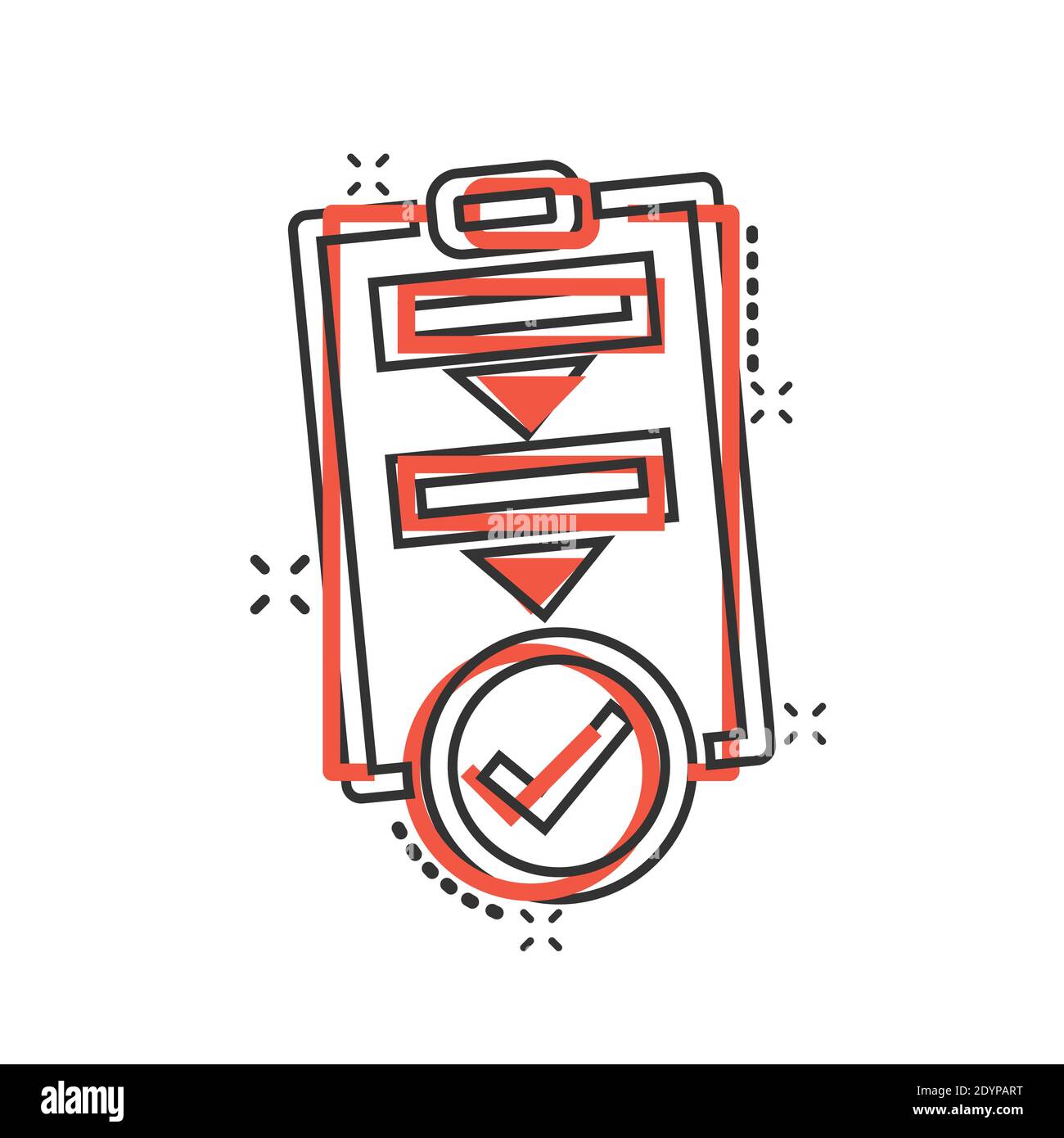 Procedure list icon in comic style. Document project cartoon vector ...