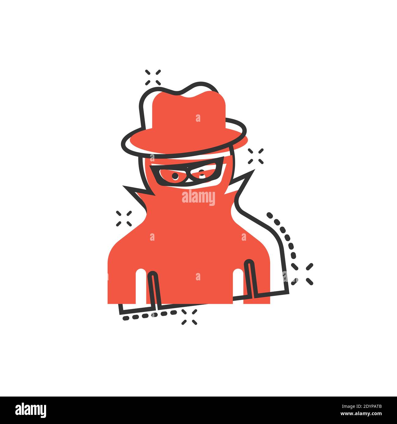 Fraud hacker icon in comic style. Spy cartoon vector illustration on ...