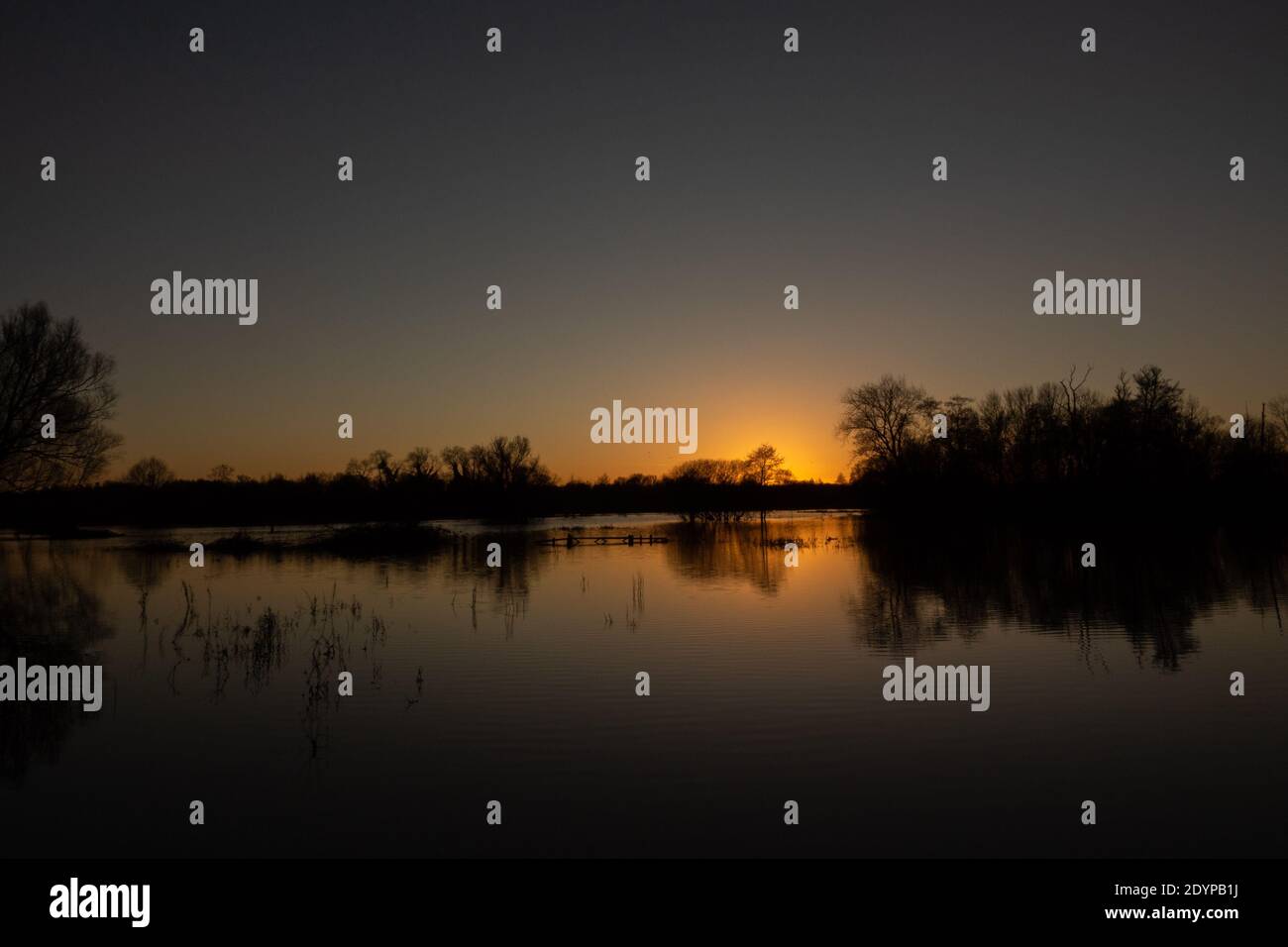 flooded water meadow Marston Marsh Stock Photo - Alamy