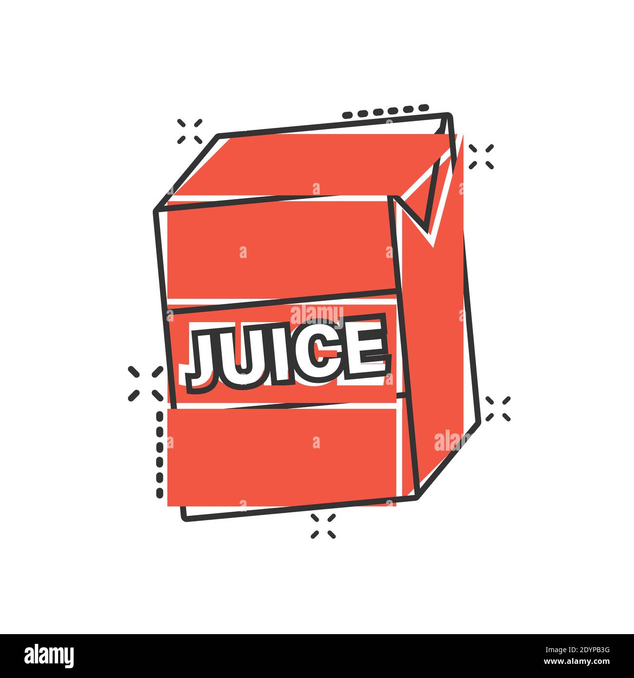 Juice icon in comic style. Drink vector illustration on white isolated ...