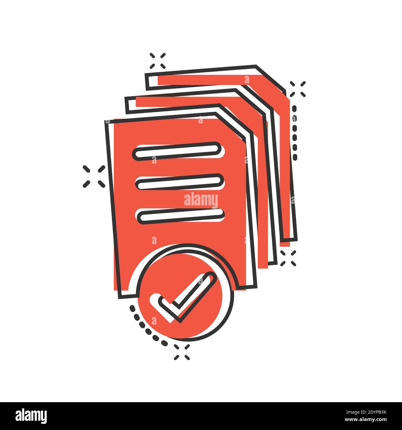 Document icon in comic style. Report cartoon vector illustration on ...
