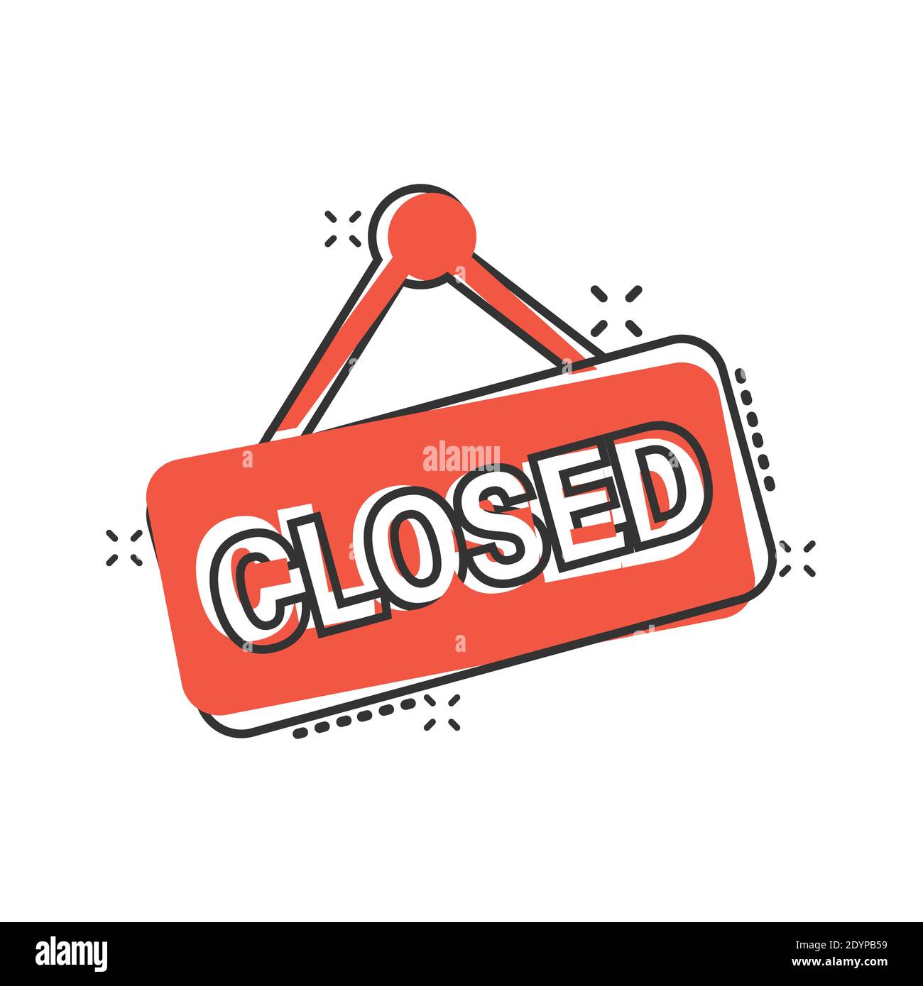 Closed sign icon in comic style. Accessibility cartoon vector ...