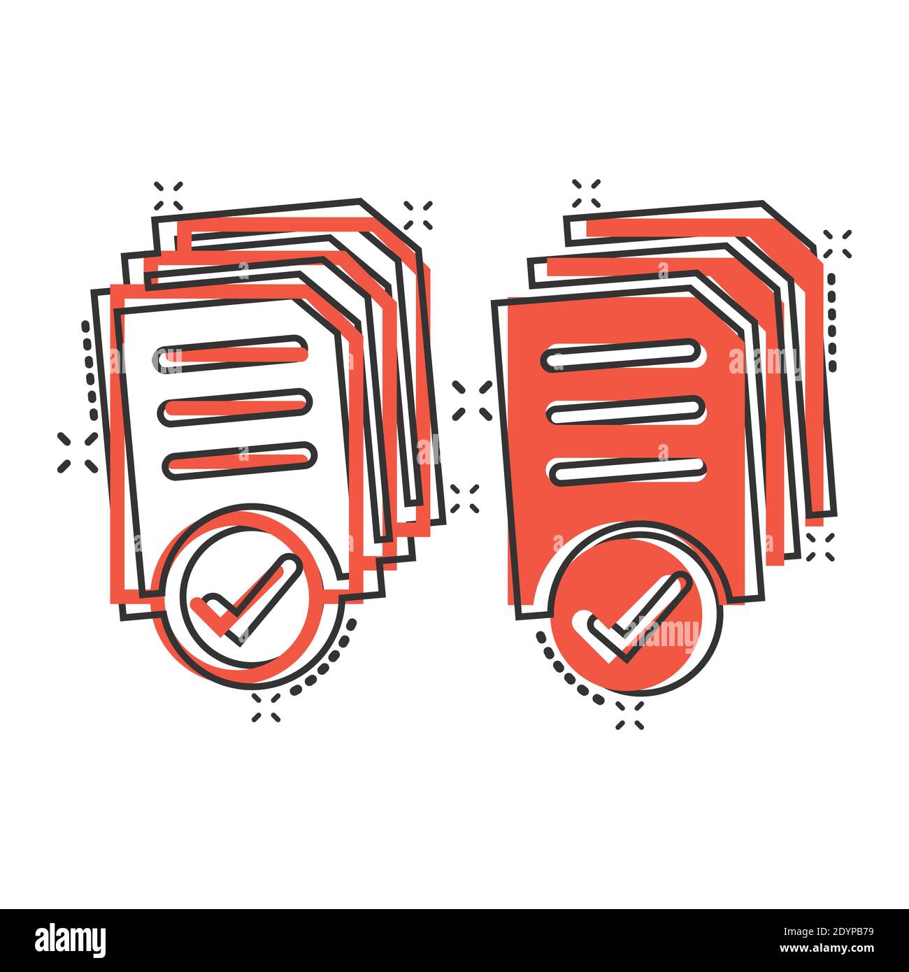 Document icon in comic style. Report cartoon vector illustration on ...