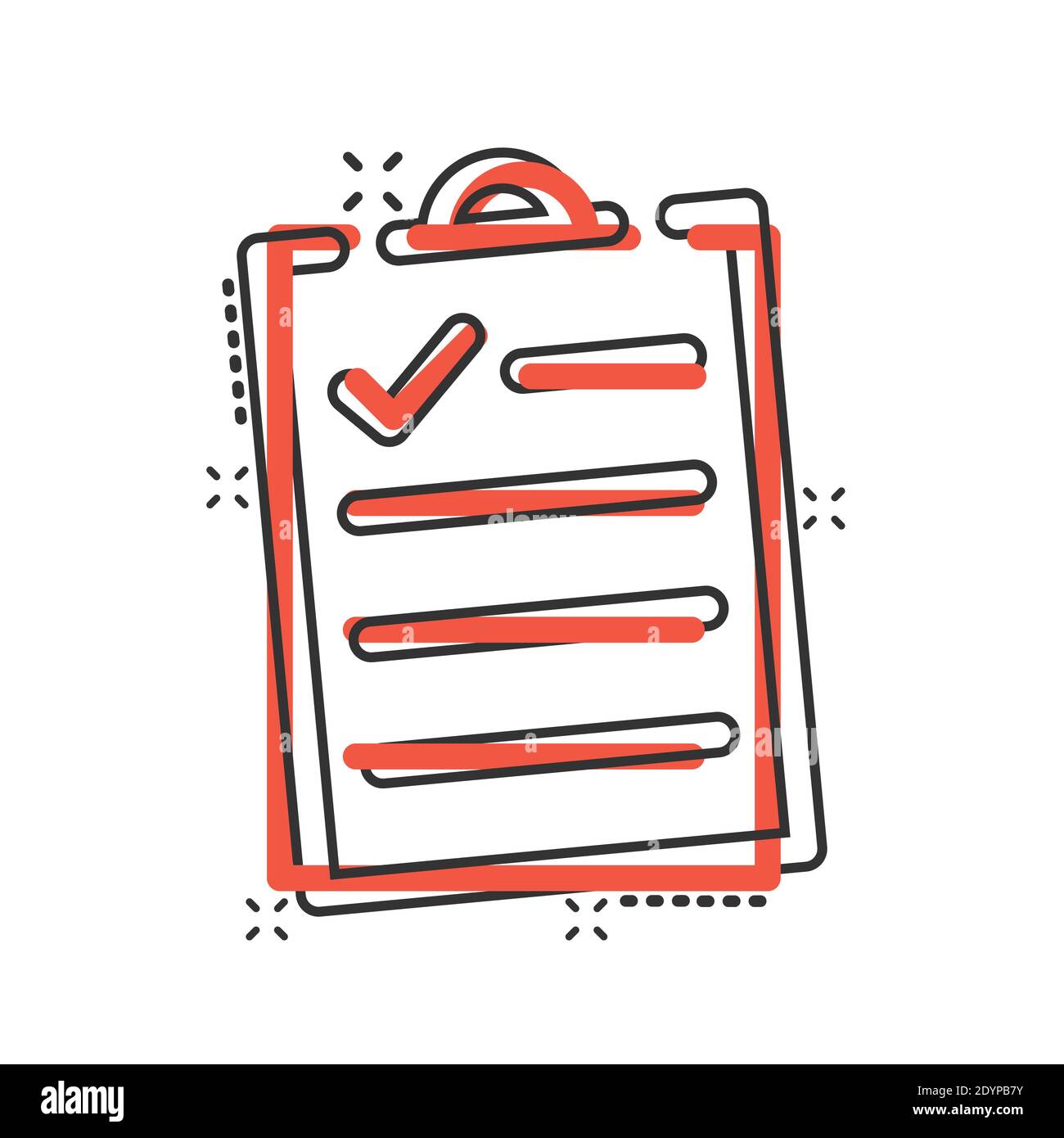 To do list icon in comic style. Document checklist cartoon vector ...