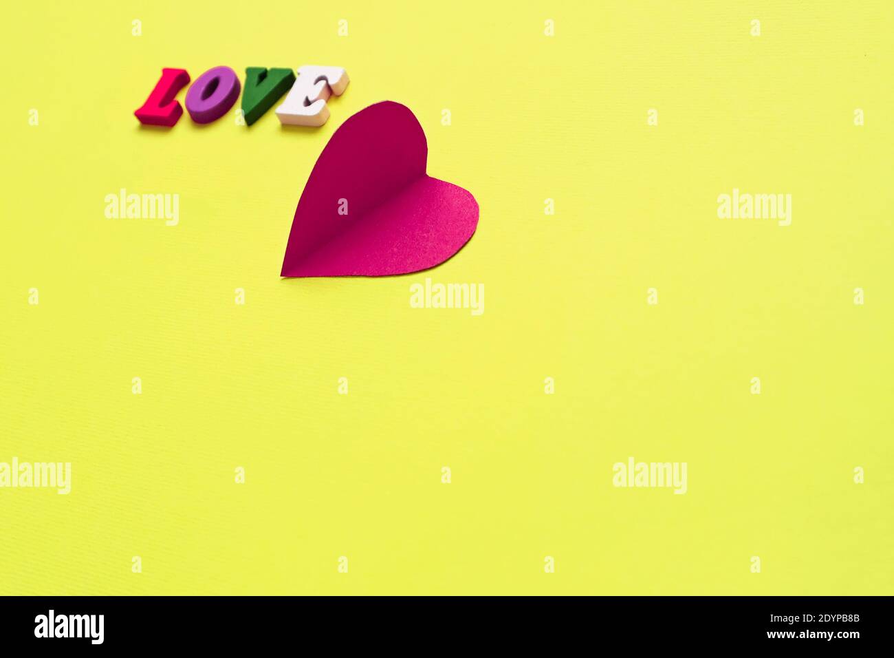 word love, notepad with chalk drawn heart. Valentine's day concept ...