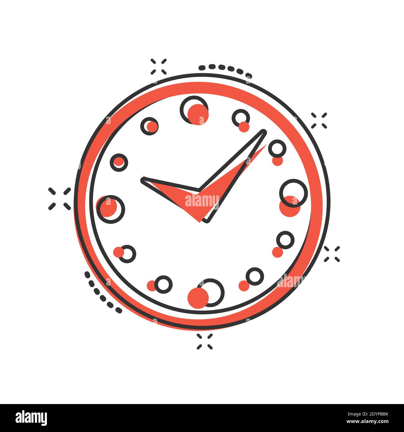 Clock icon in comic style. Watch cartoon vector illustration on white ...