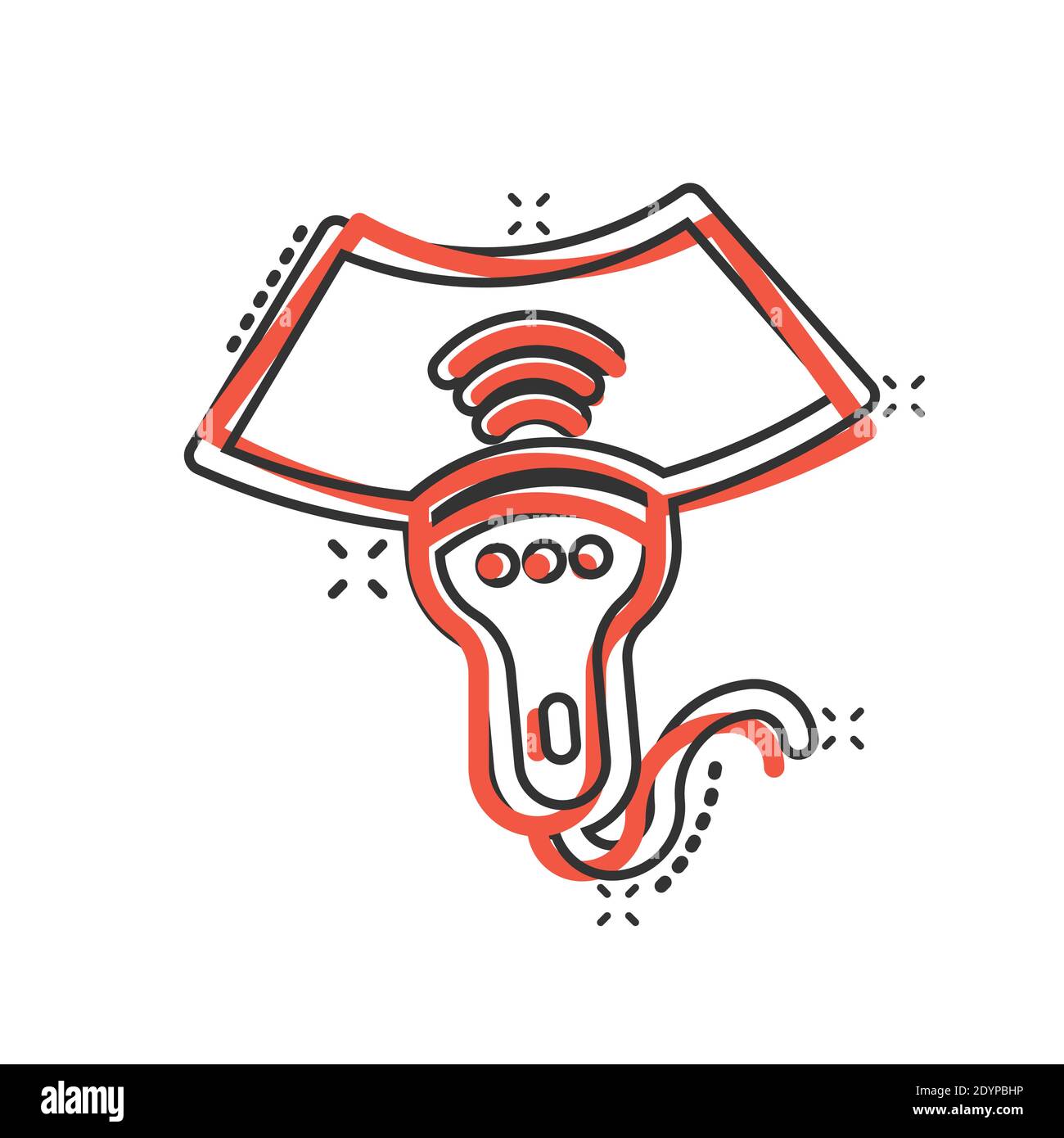 Ultrasound icon in comic style. Scanner equipment cartoon vector ...