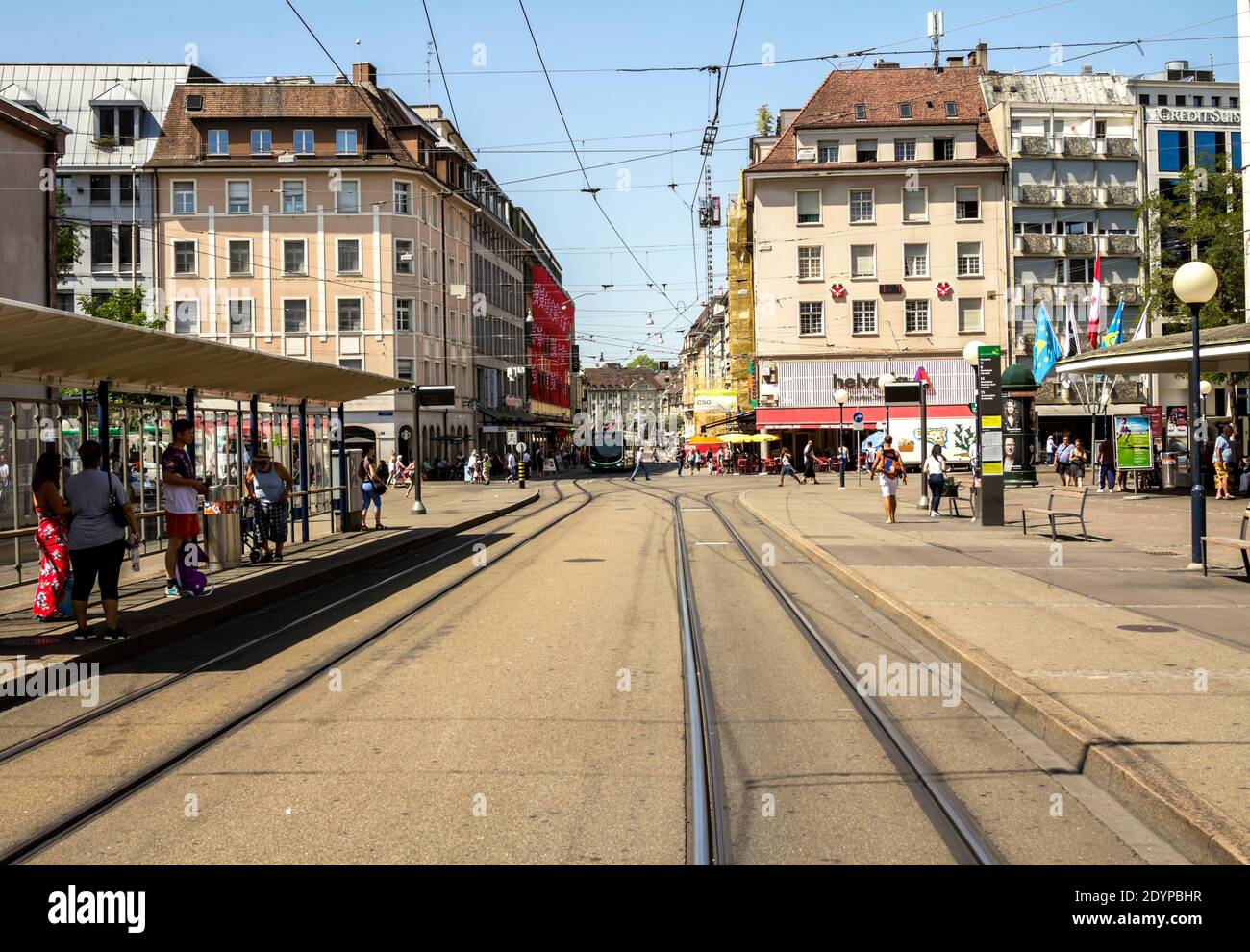 A nice sunny day around the old city of Basel , touring the main street ...