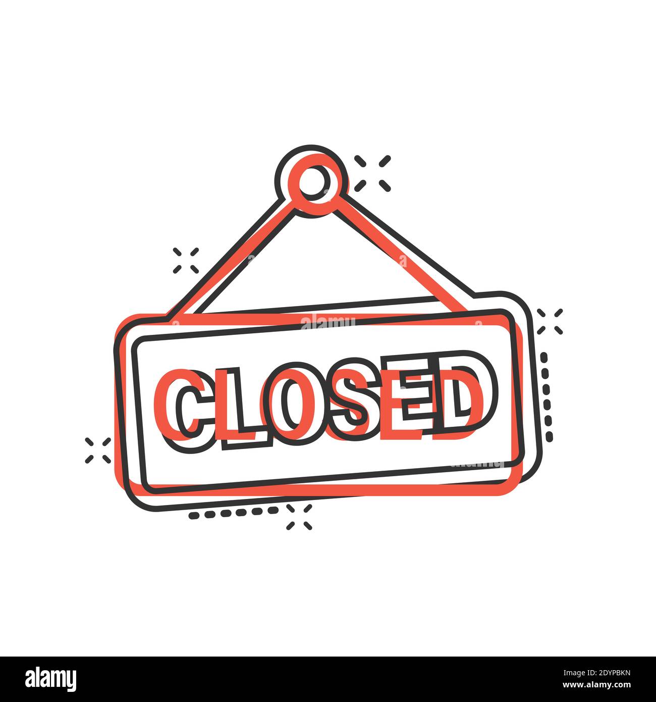 Closed sign icon in comic style. Accessibility cartoon vector ...