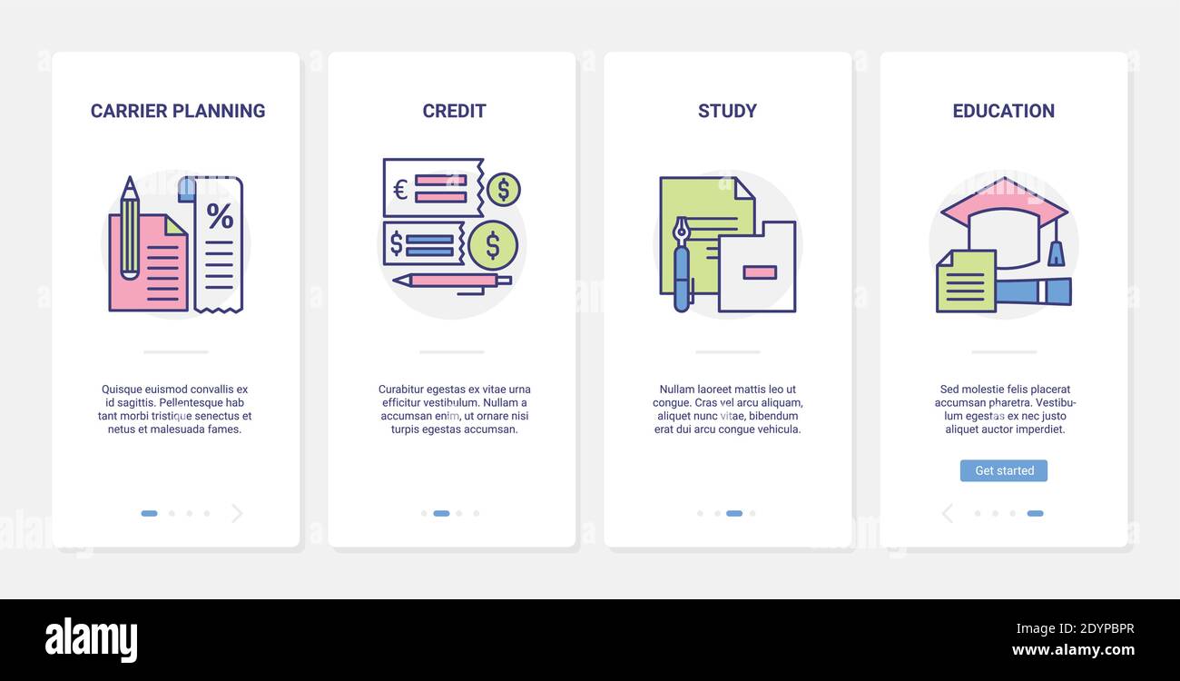Banking and credit vector illustration. UX, UI onboarding mobile app ...