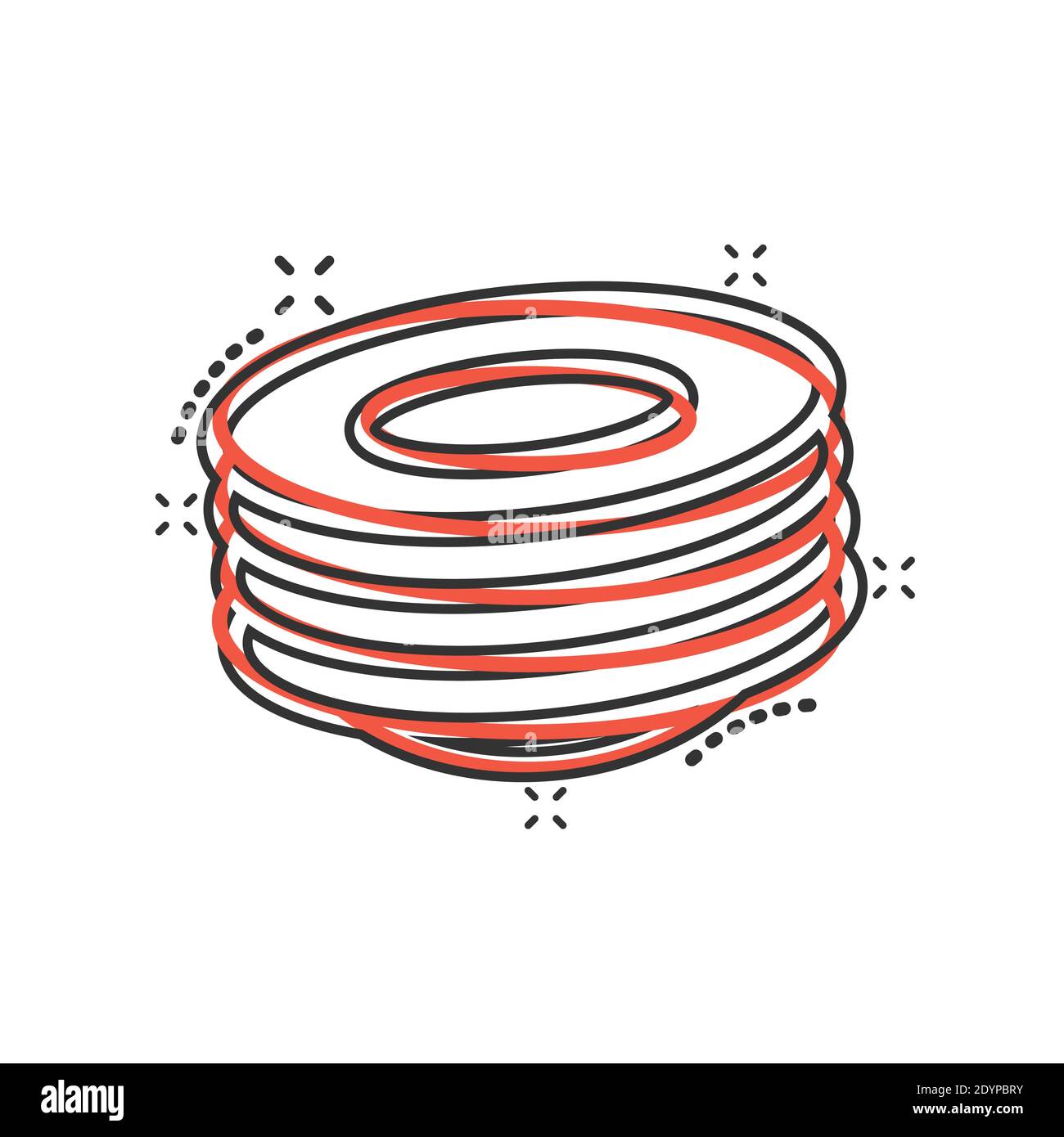 Plate icon in comic style. Dish cartoon vector illustration on white ...