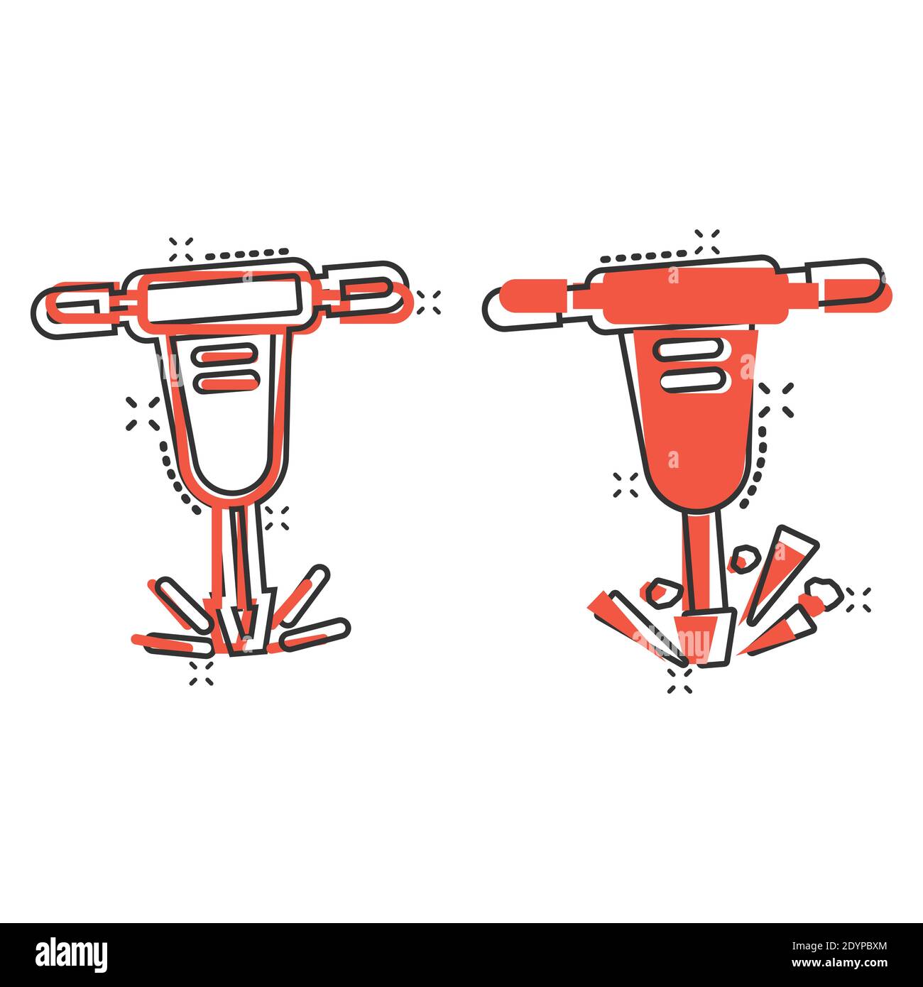 Construction jackhammer drilling cartoon Stock Vector Images - Alamy