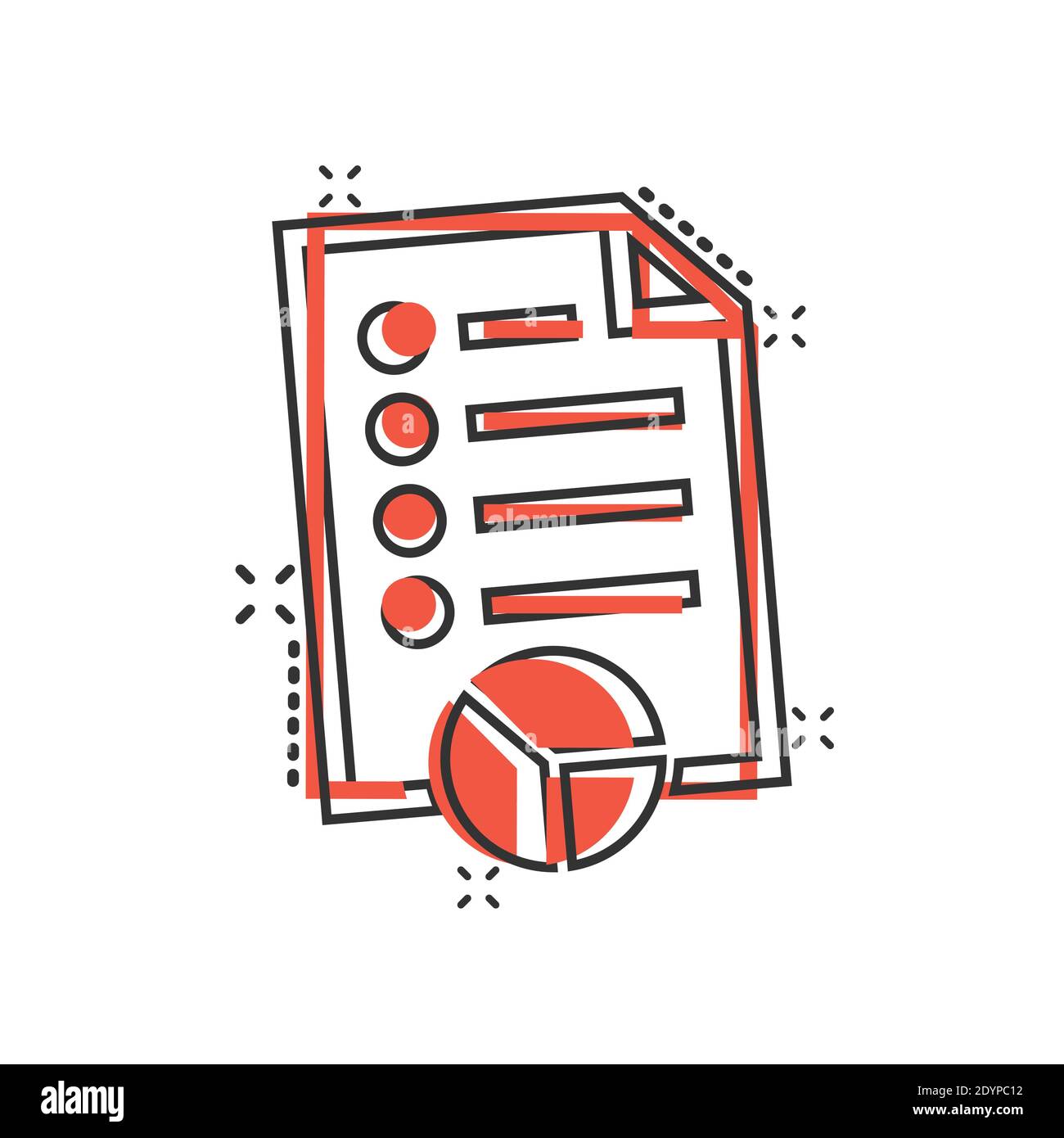 Document icon in comic style. Report cartoon vector illustration on ...