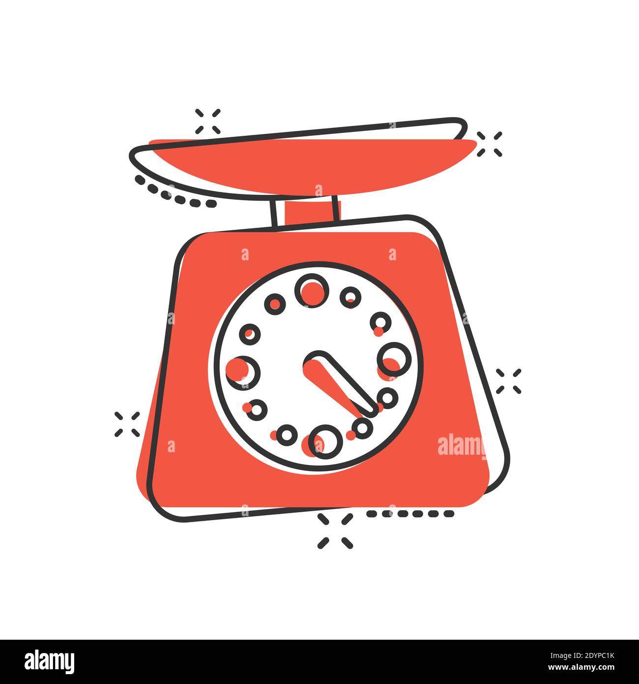 Scale icon in comic style. Kilogram dumbbell cartoon vector ...