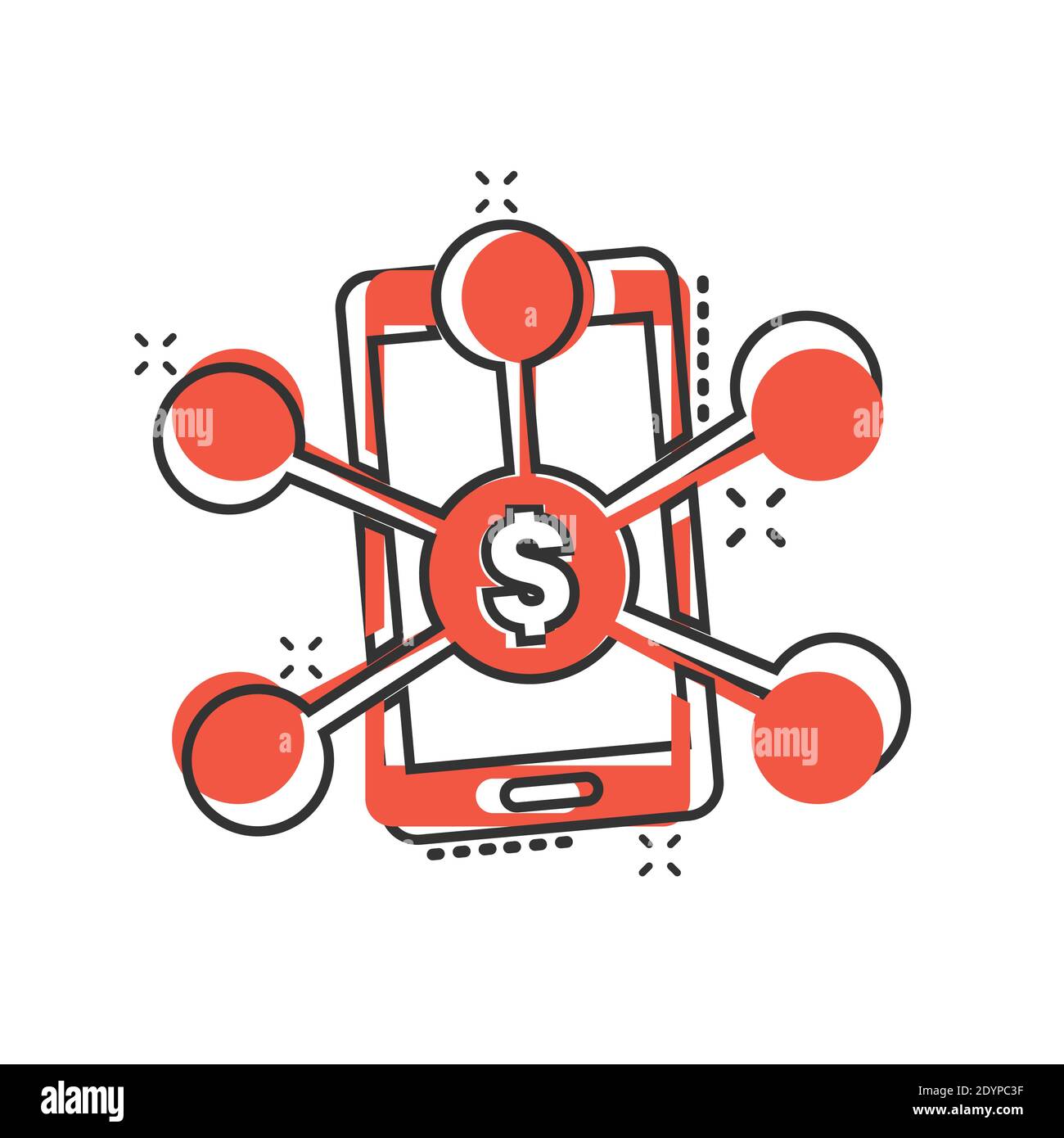 Payment services icon in comic style. Money send cartoon vector ...