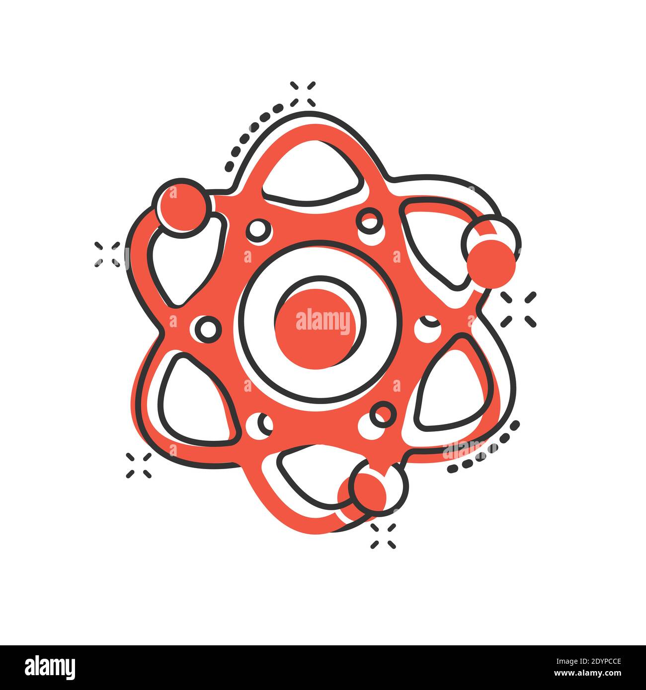 Science icon in comic style. Dna cell cartoon vector illustration on ...