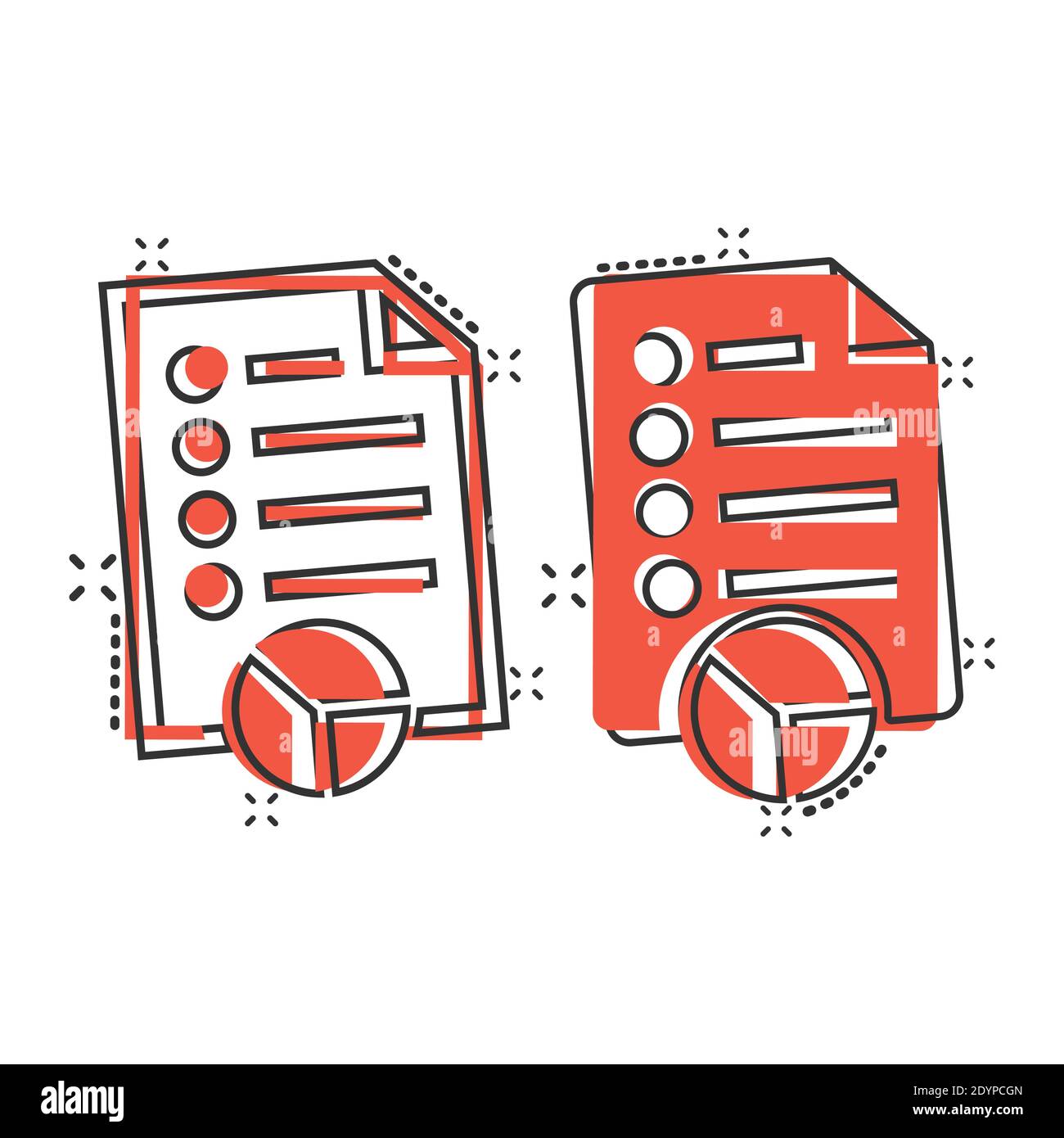 Document icon in comic style. Report cartoon vector illustration on ...