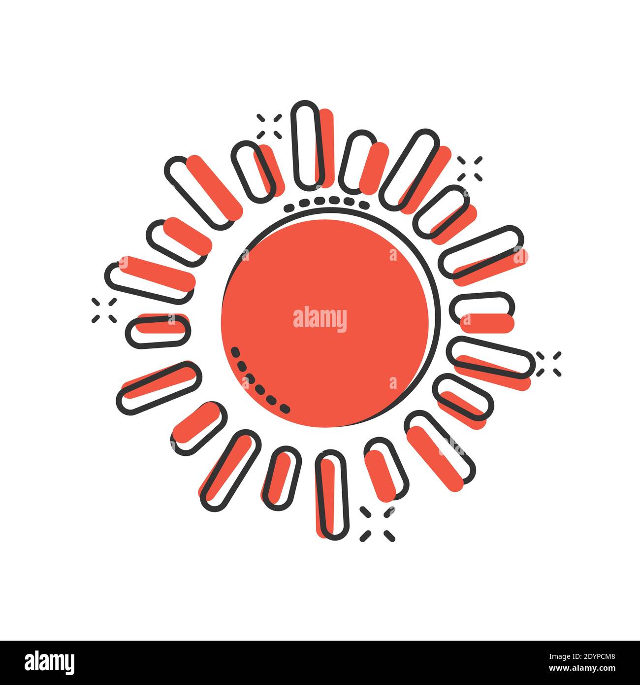 Sun icon in comic style. Sunlight cartoon sign vector illustration on ...
