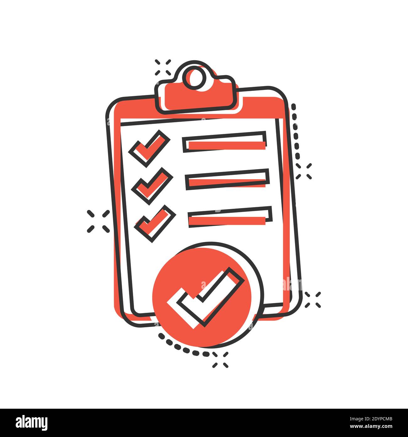 To do list icon in comic style. Document checklist cartoon vector ...