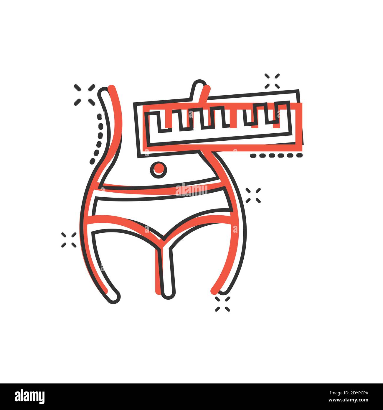 Weight loss icon in comic style. Belly cartoon vector illustration on ...